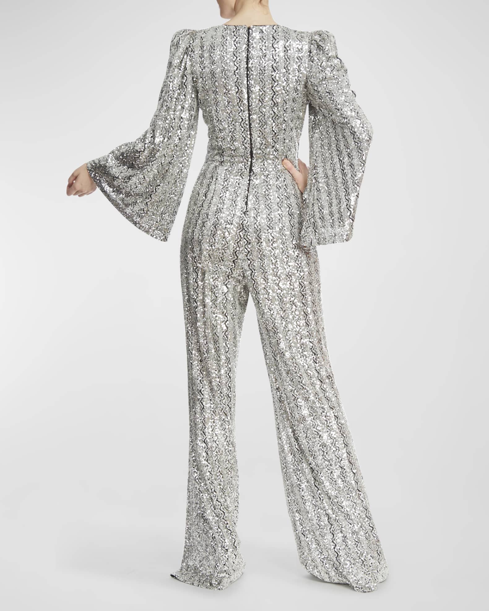 One33 Social Cutout Wide Leg Sequin Jumpsuit Neiman Marcus