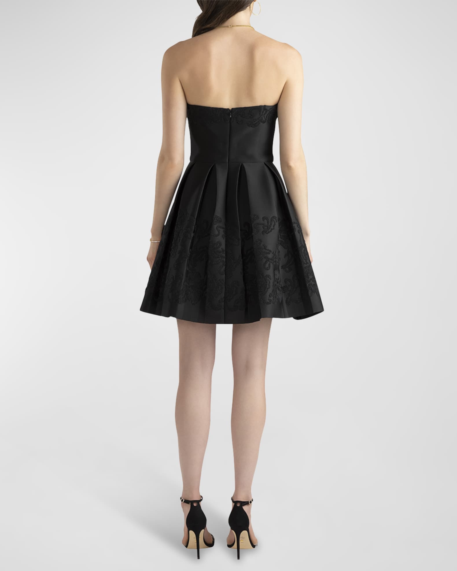 Shoshanna Sophia Embroidered Strapless Mini Dress | Neiman Marcus