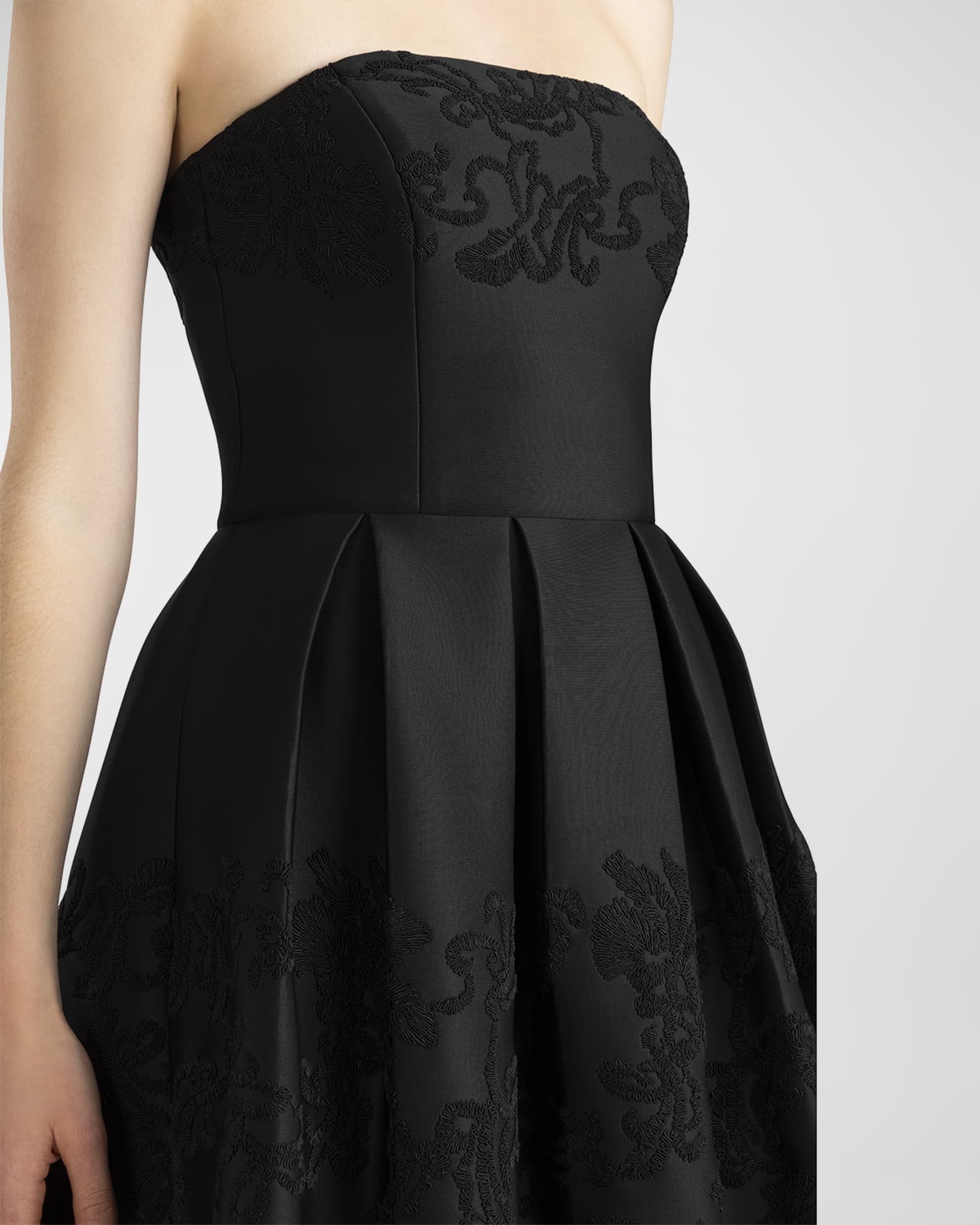 Shoshanna Sophia Embroidered Strapless Mini Dress | Neiman Marcus