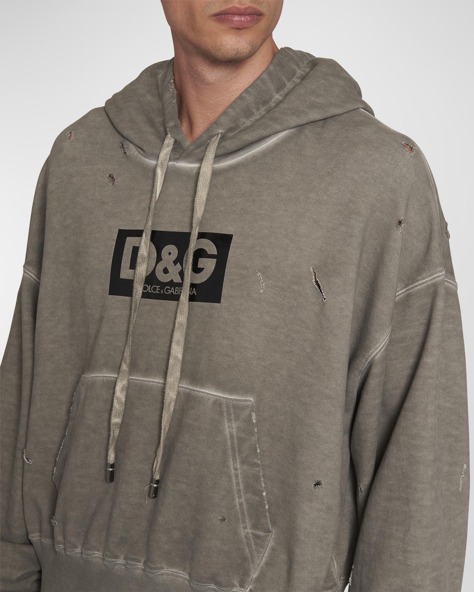 Dolce&Gabbana Men's DG Destroyed Hoodie | Neiman Marcus