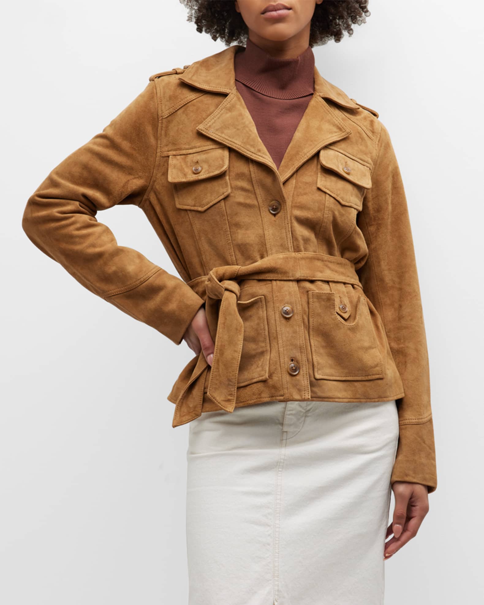 PAIGE Tawnie Suede Utility Jacket | Neiman Marcus