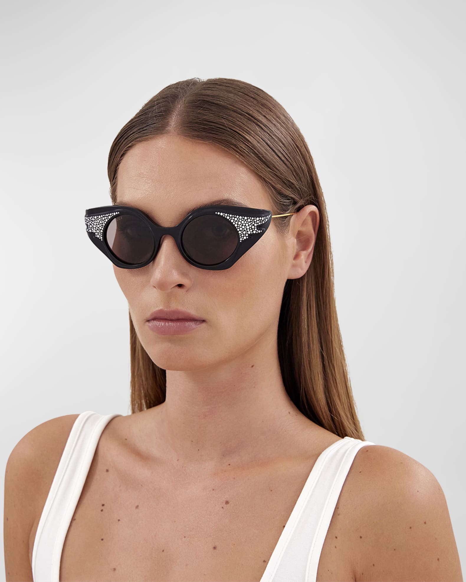 Gucci Embellished Acetate And Metal Cat Eye Sunglasses Neiman Marcus