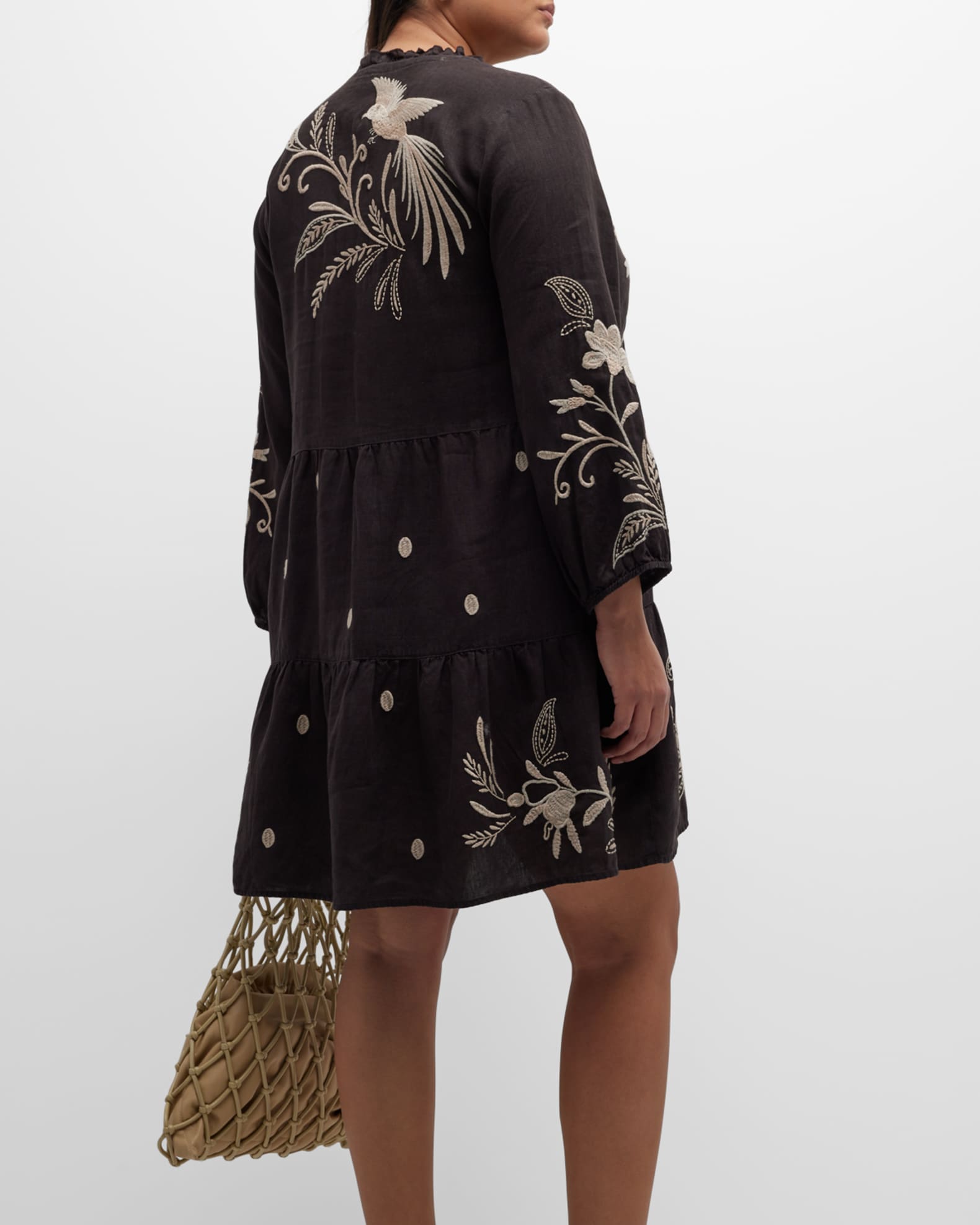 Johnny Was Plus Size Frankie Embroidered Shift Dress | Neiman Marcus