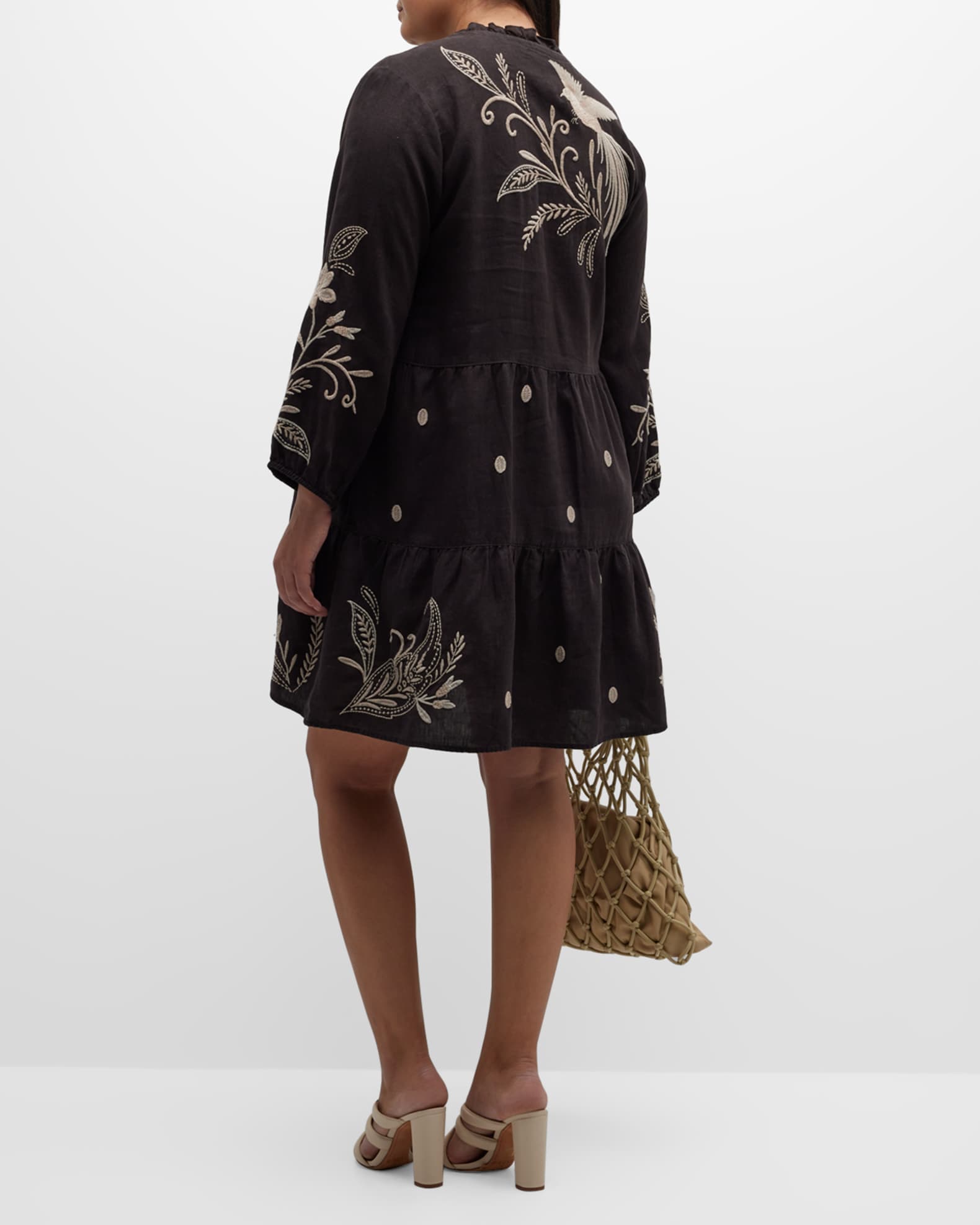 Johnny Was Plus Size Frankie Embroidered Shift Dress | Neiman Marcus