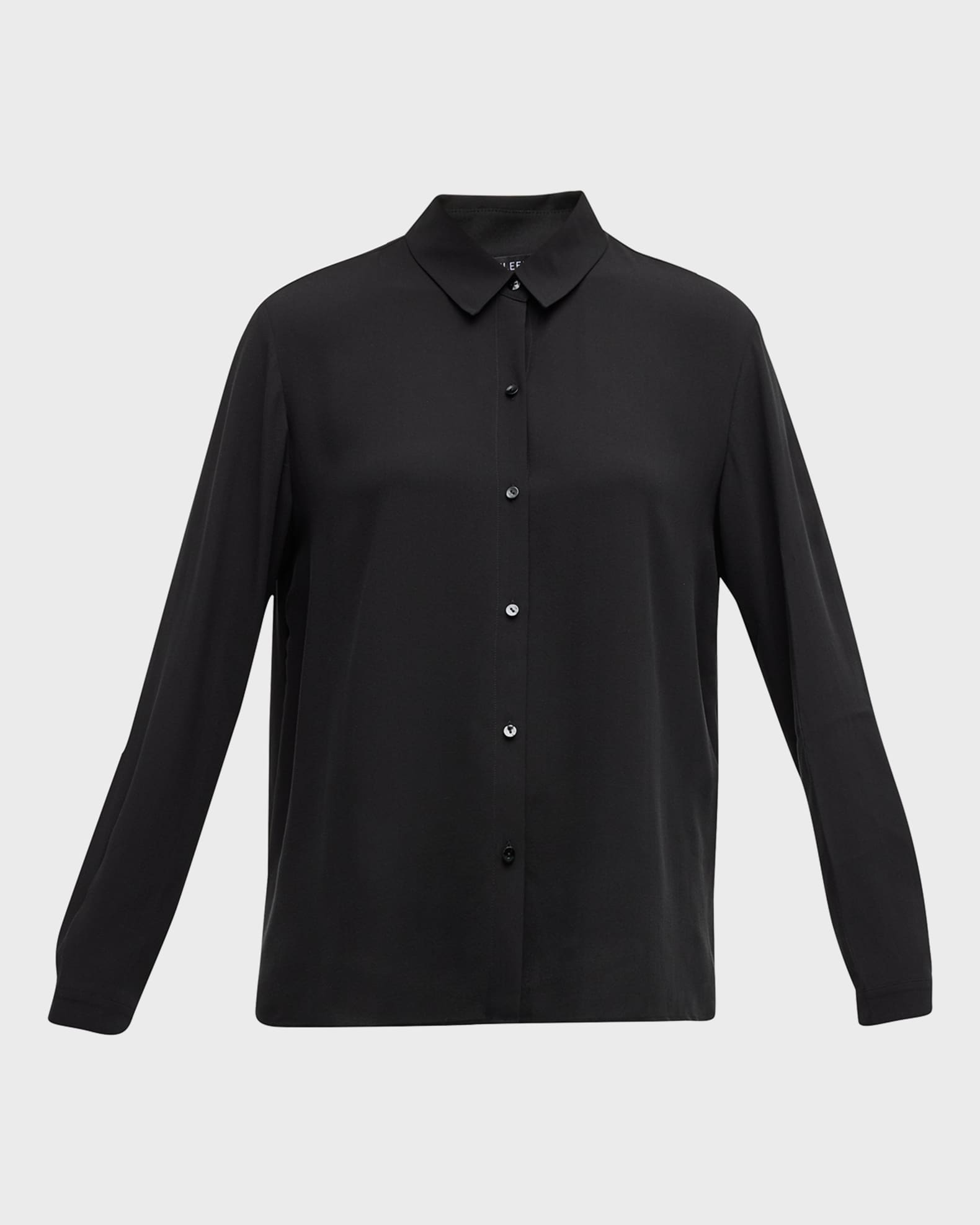Eileen Fisher Point-Collar Button-Down Silk Shirt | Neiman Marcus