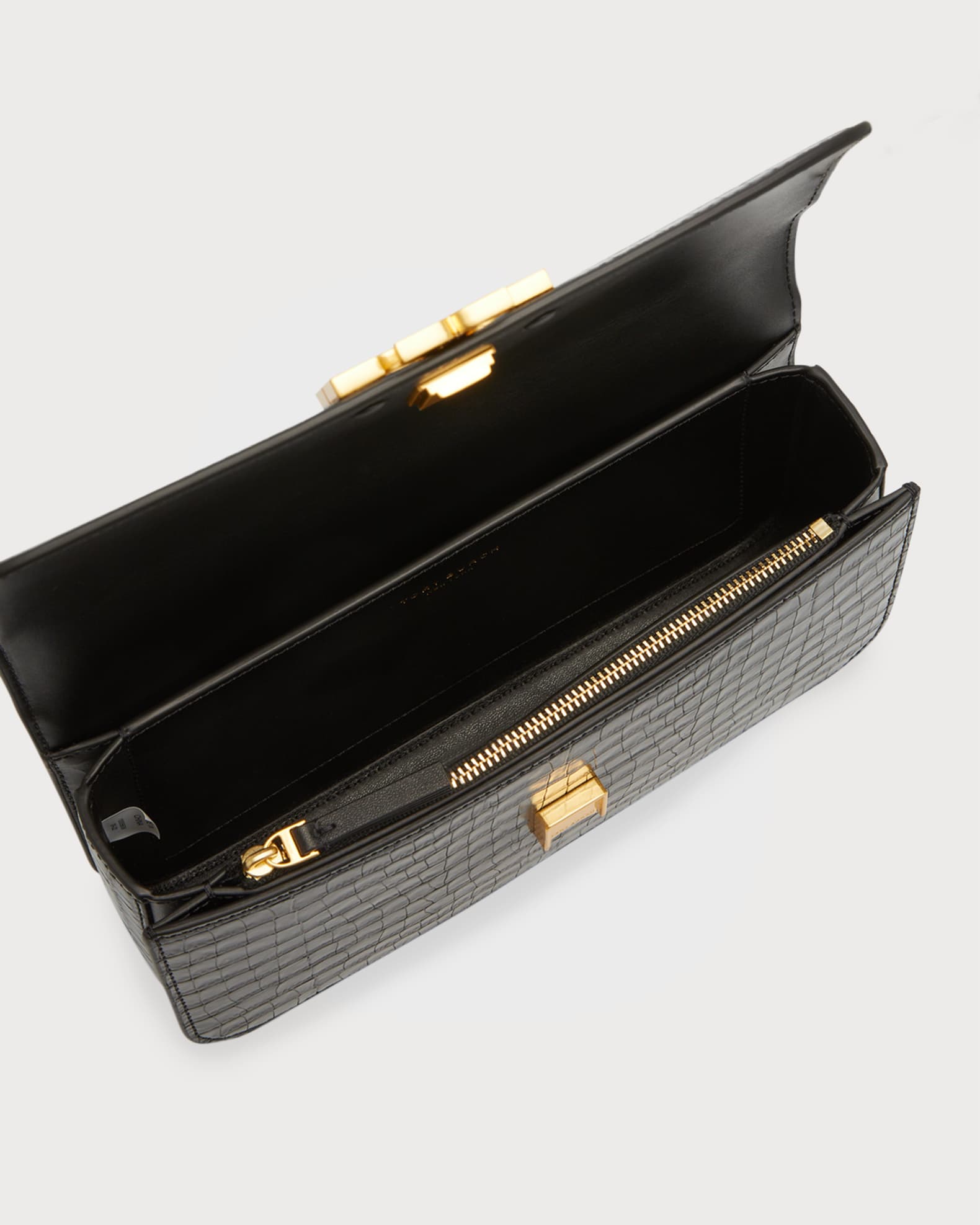 Tory Burch Eleanor Small Convertible Croc-Embossed Shoulder Bag ...