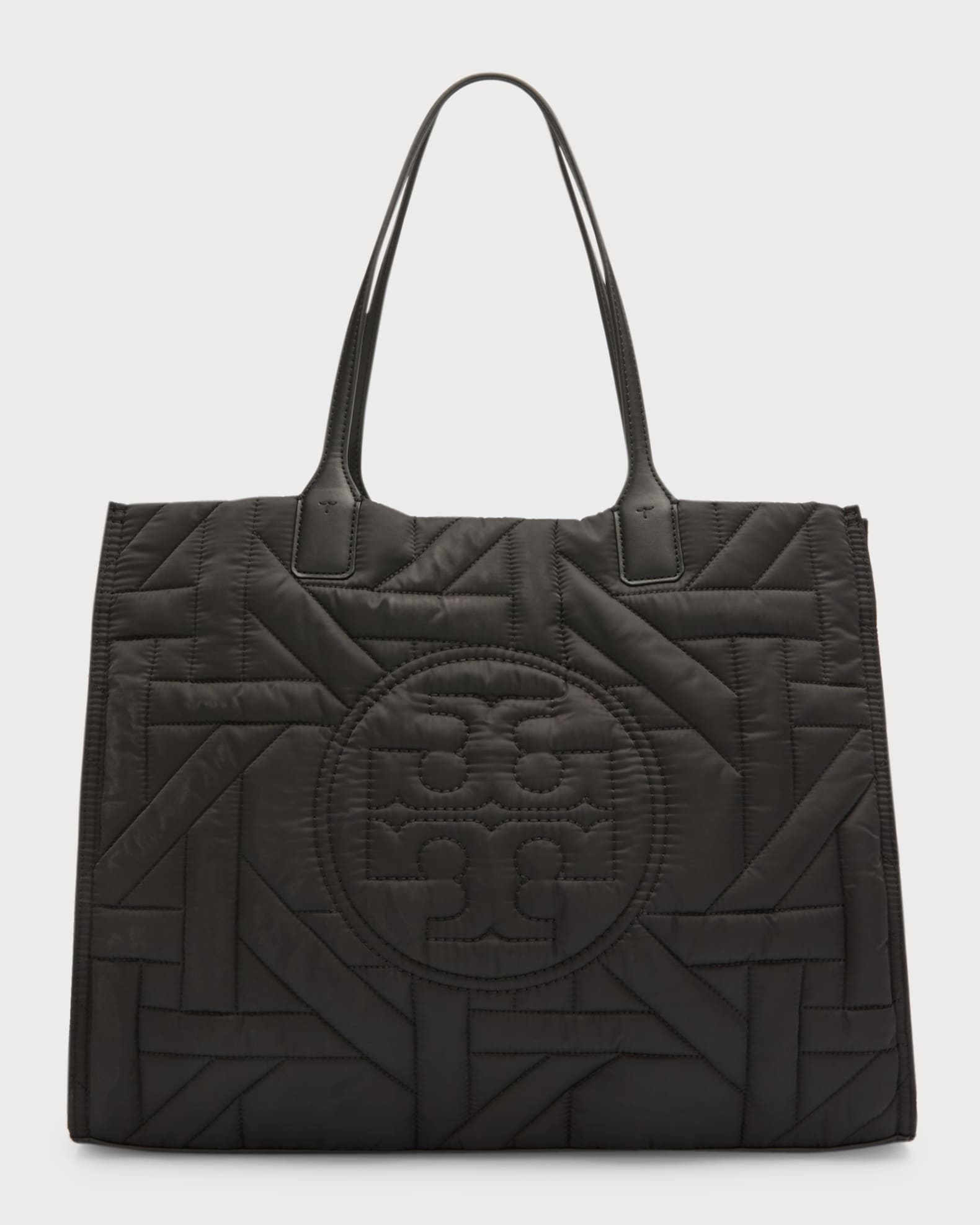 Tory Burch Ella Basketweave Monogram Tote Bag | Neiman Marcus