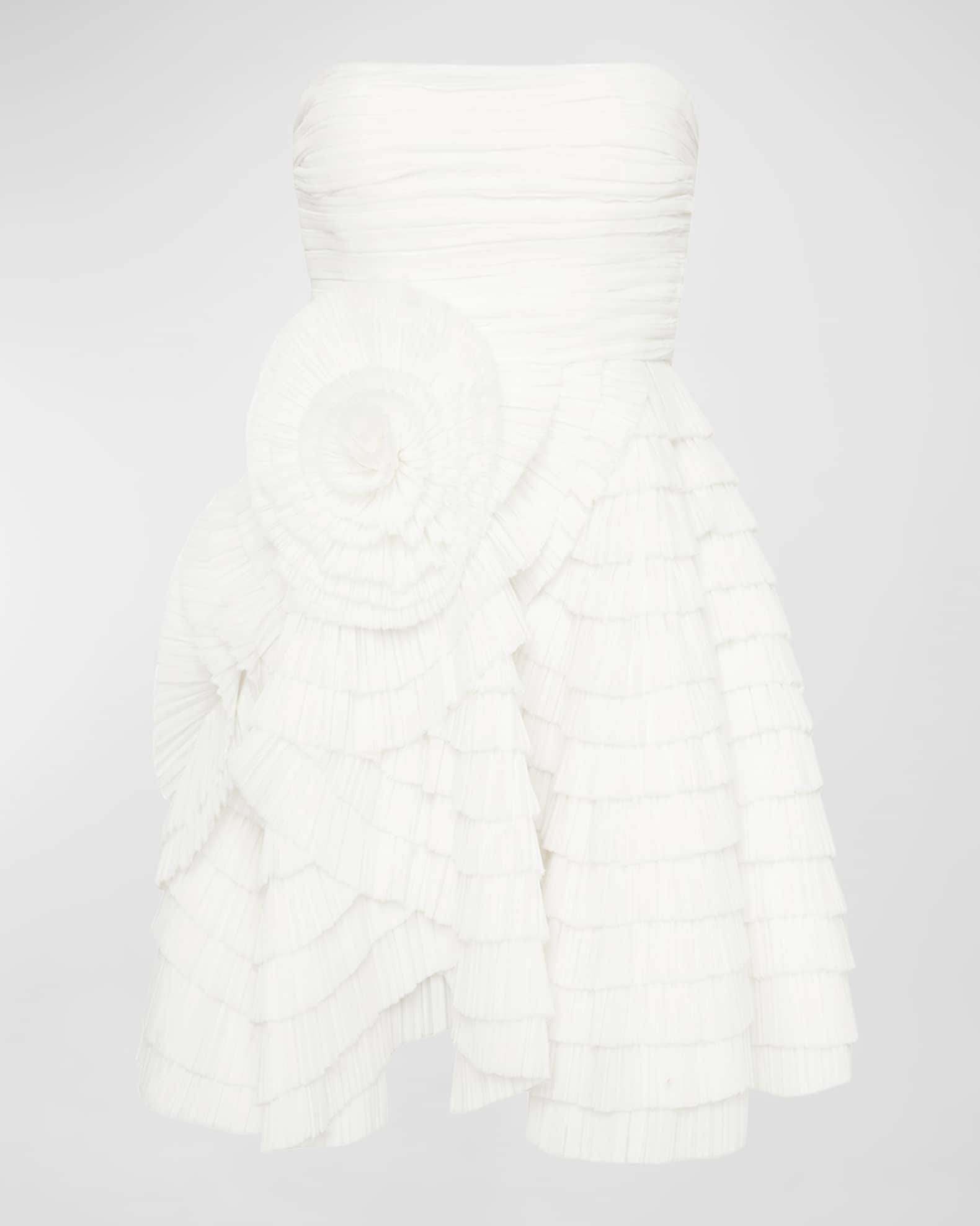 Aje Expressive Strapless Pleated Mini Dress | Neiman Marcus