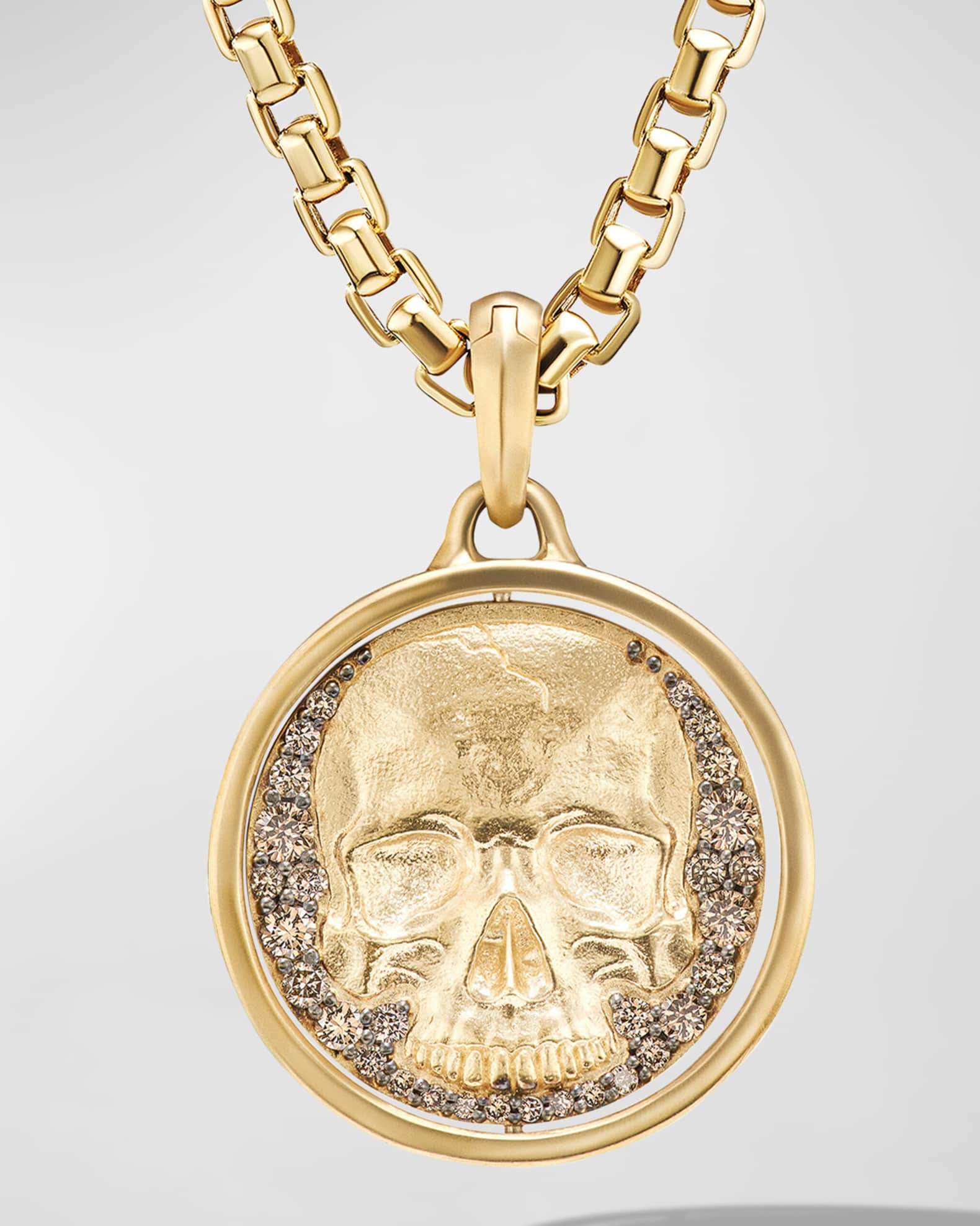 David Yurman Men's Duality Pendant with Diamonds in 18K Gold, 30mm ...