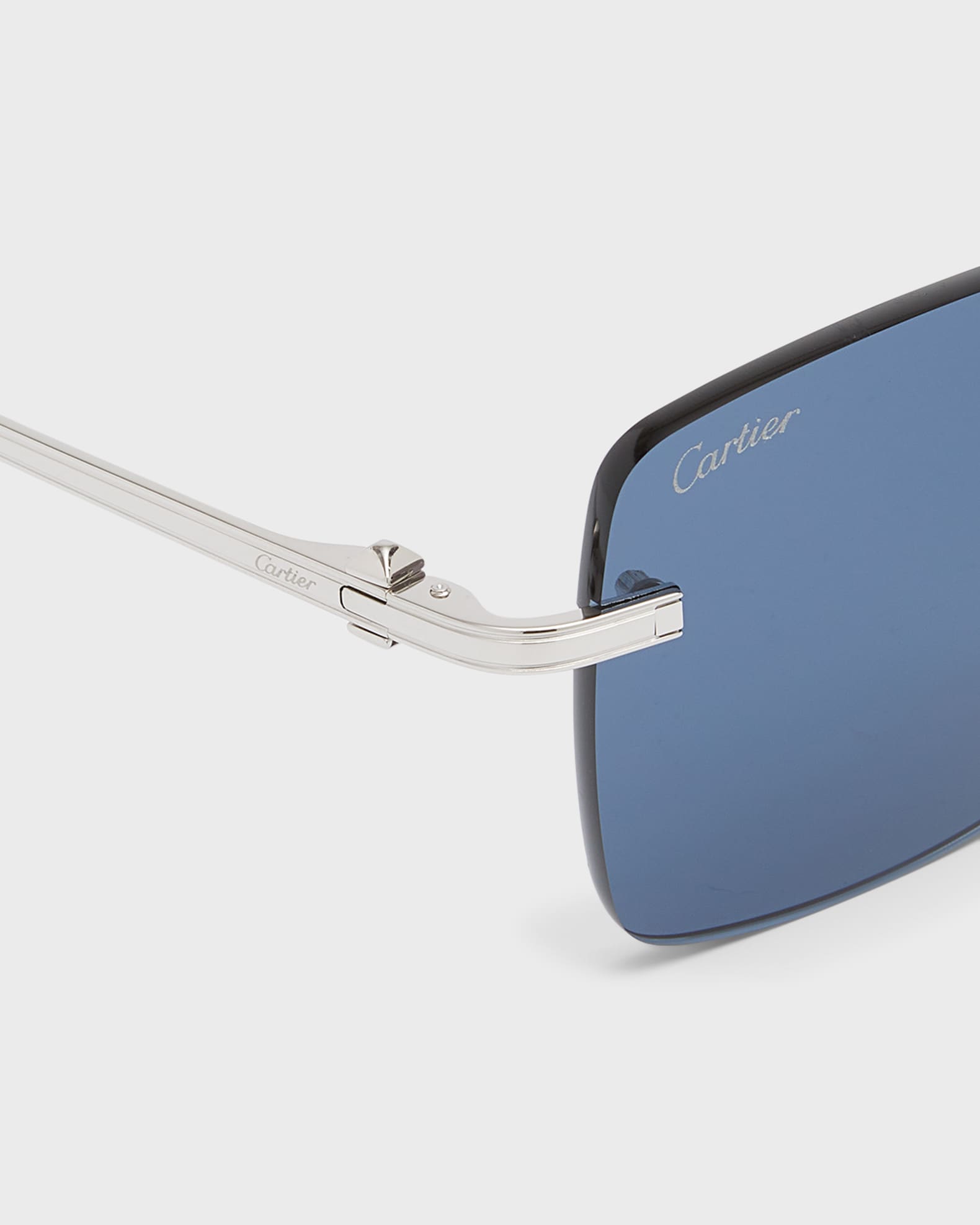Cartier Men's Rimless Rectangle Metal Sunglasses | Neiman Marcus