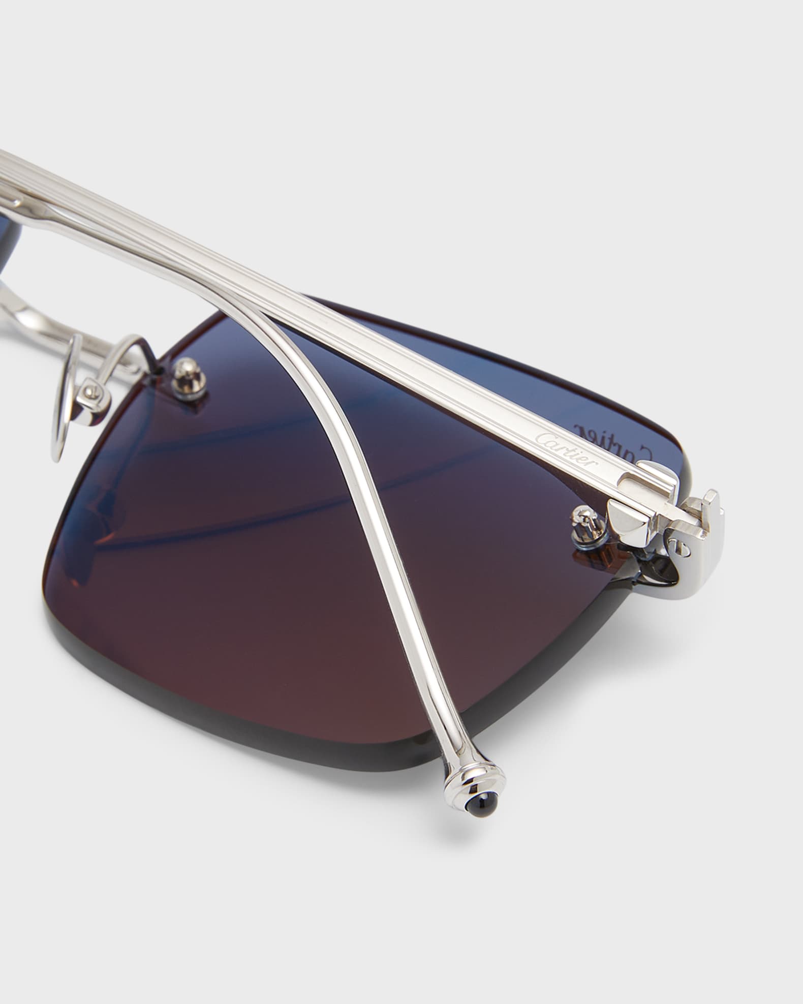 Cartier Men's Rimless Rectangle Metal Sunglasses | Neiman Marcus