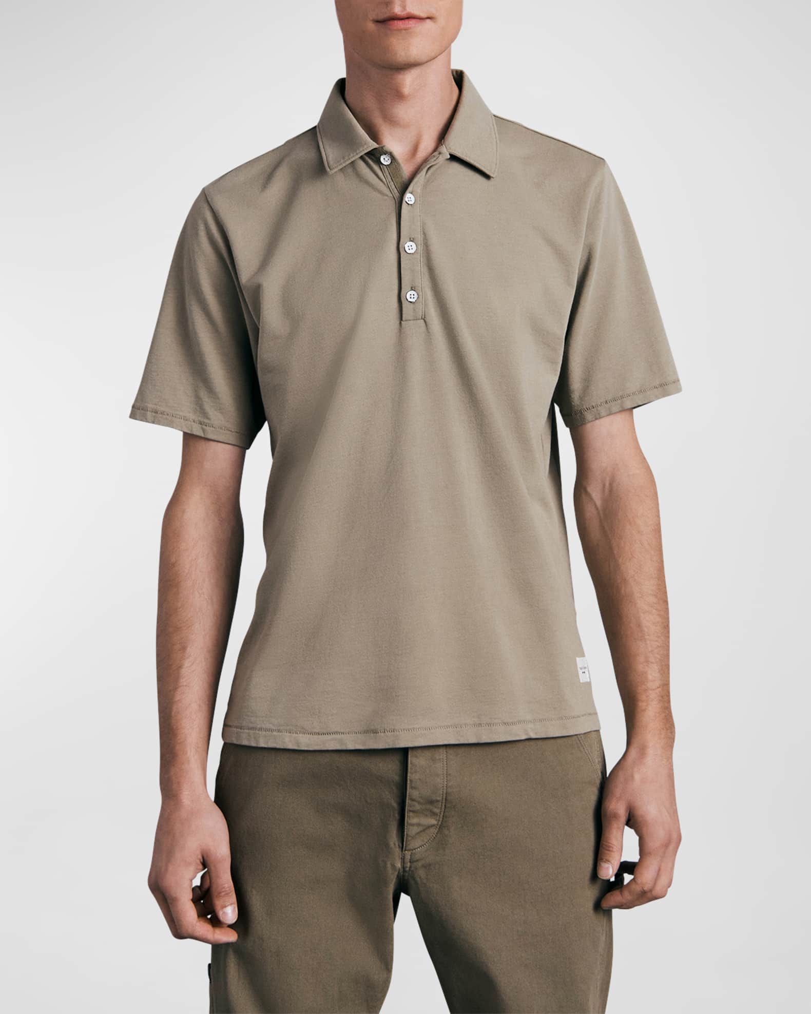 Rag & Bone Men's Solid Loopback Polo Shirt | Neiman Marcus
