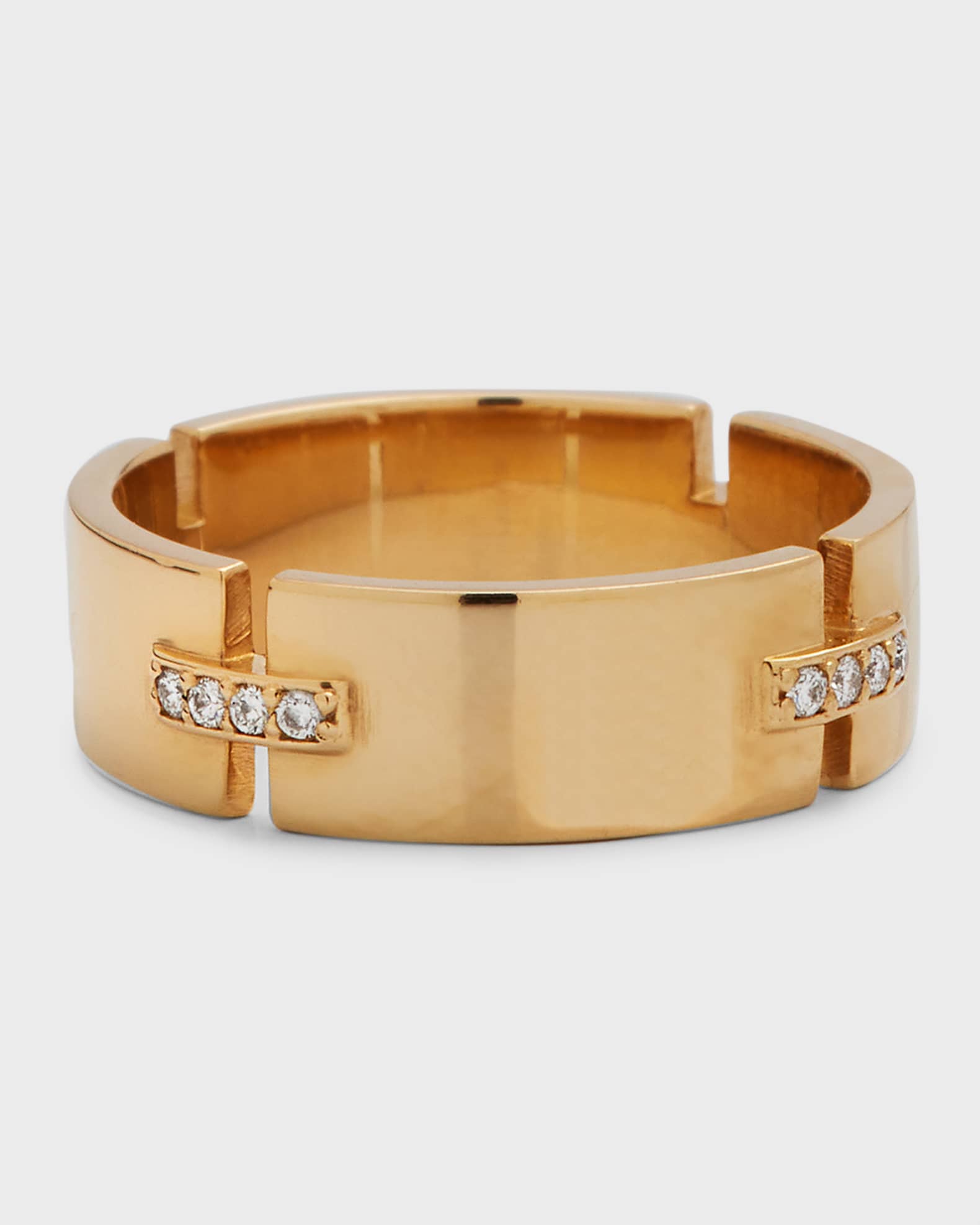 LANA 14K Flawless Tag Link Vanity Ring with Diamonds | Neiman Marcus