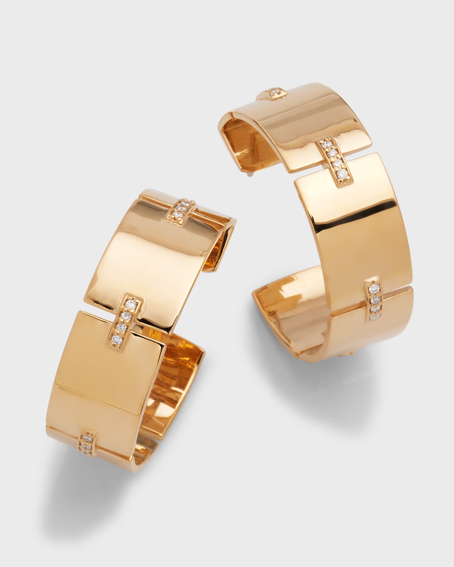 LANA 14K Gold Flawless Tag Link Vanity Hoop Earrings, 25mm | Neiman Marcus