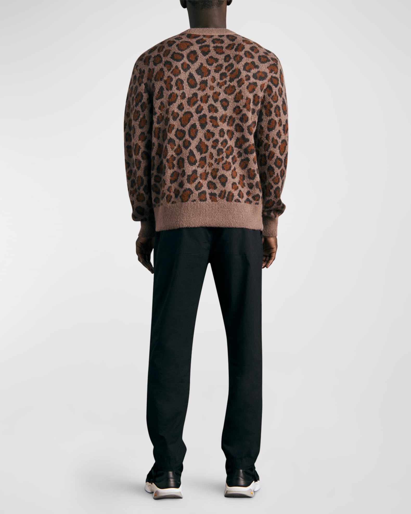 Rag & Bone Men's Damon Leopard Mohair Sweater | Neiman Marcus