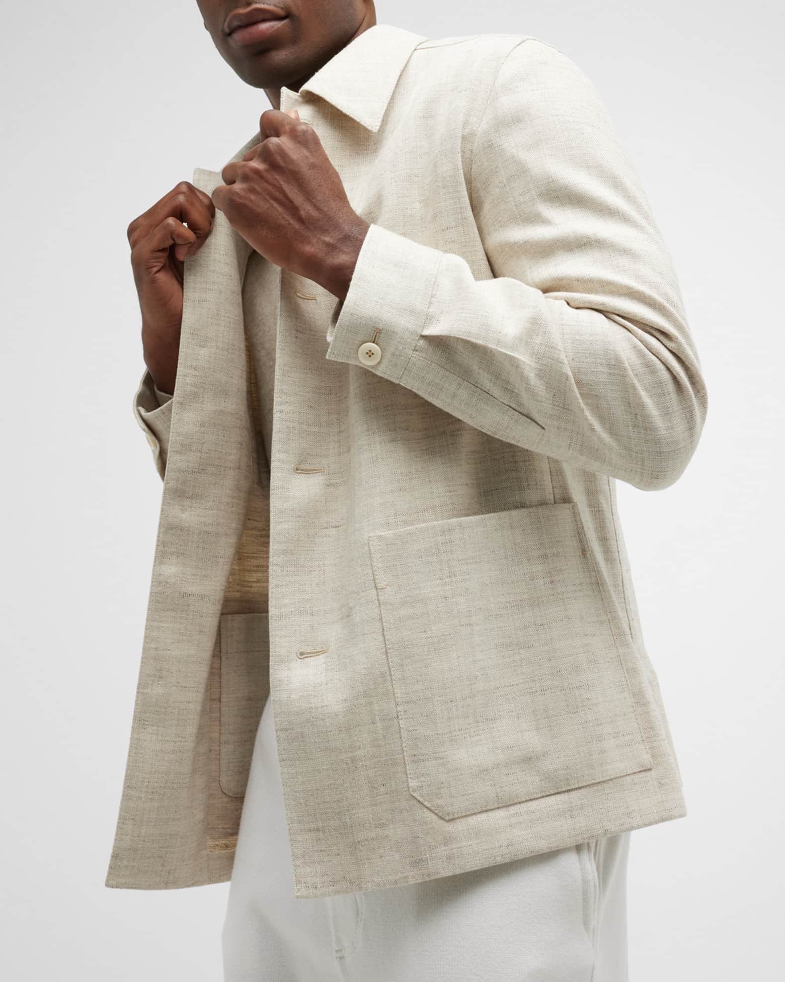 ZEGNA Men's Linen-Blend Chore Jacket | Neiman Marcus