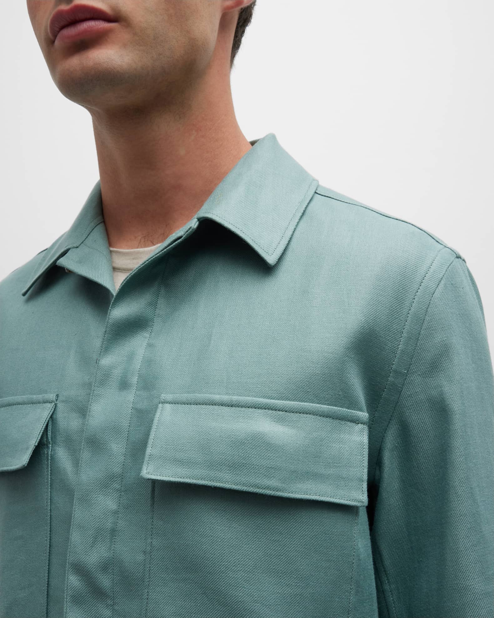 ZEGNA Men's Linen Overshirt | Neiman Marcus