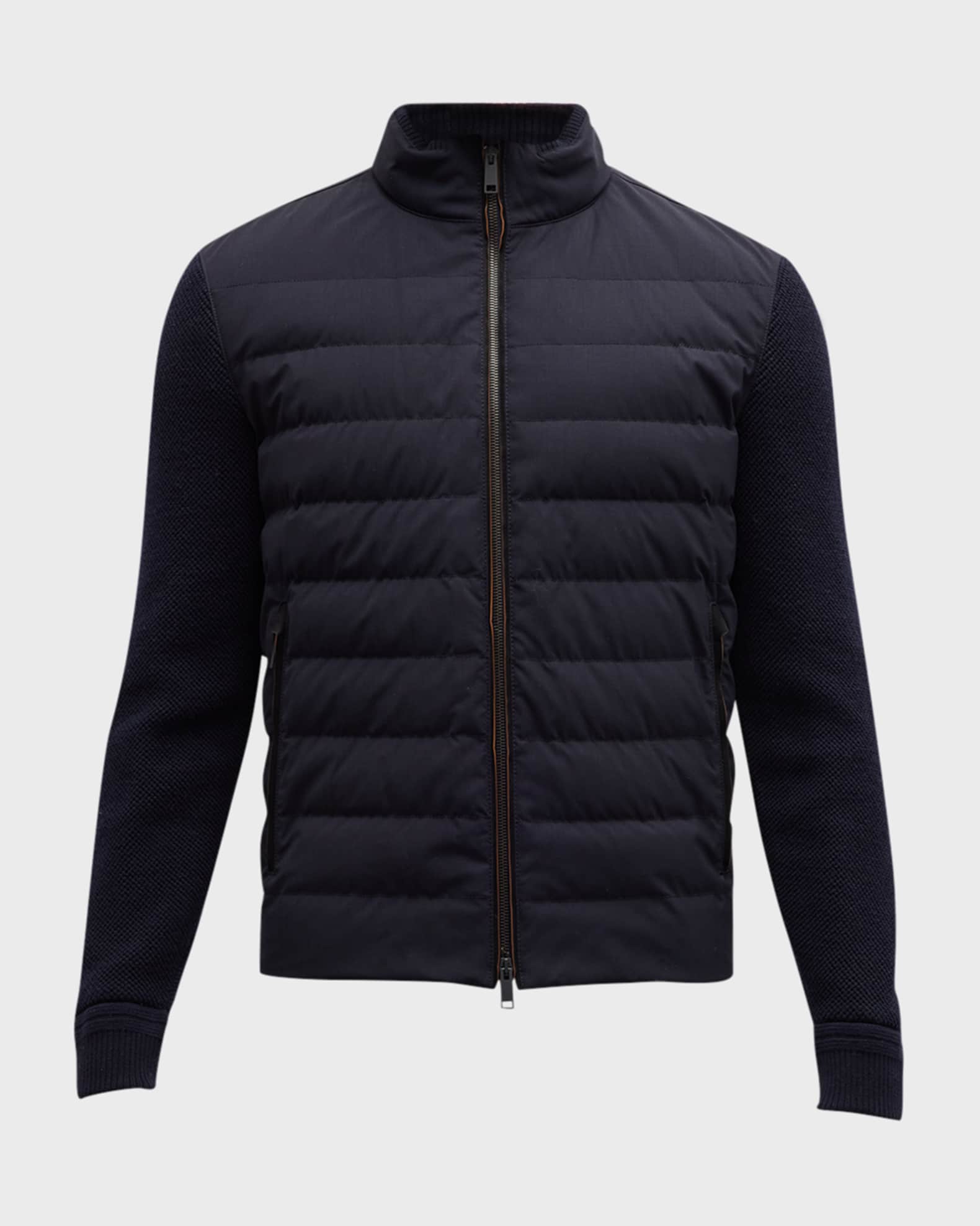 ZEGNA Men's Trofeo Hybrid Jacket w/ Knit Sleeves | Neiman Marcus