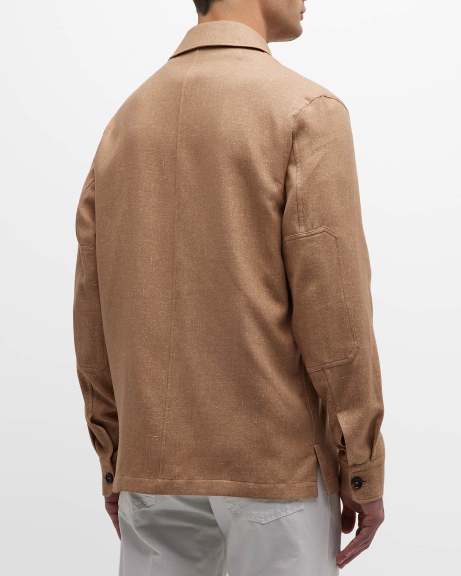 ZEGNA Men's Cashmere-Linen Overshirt | Neiman Marcus