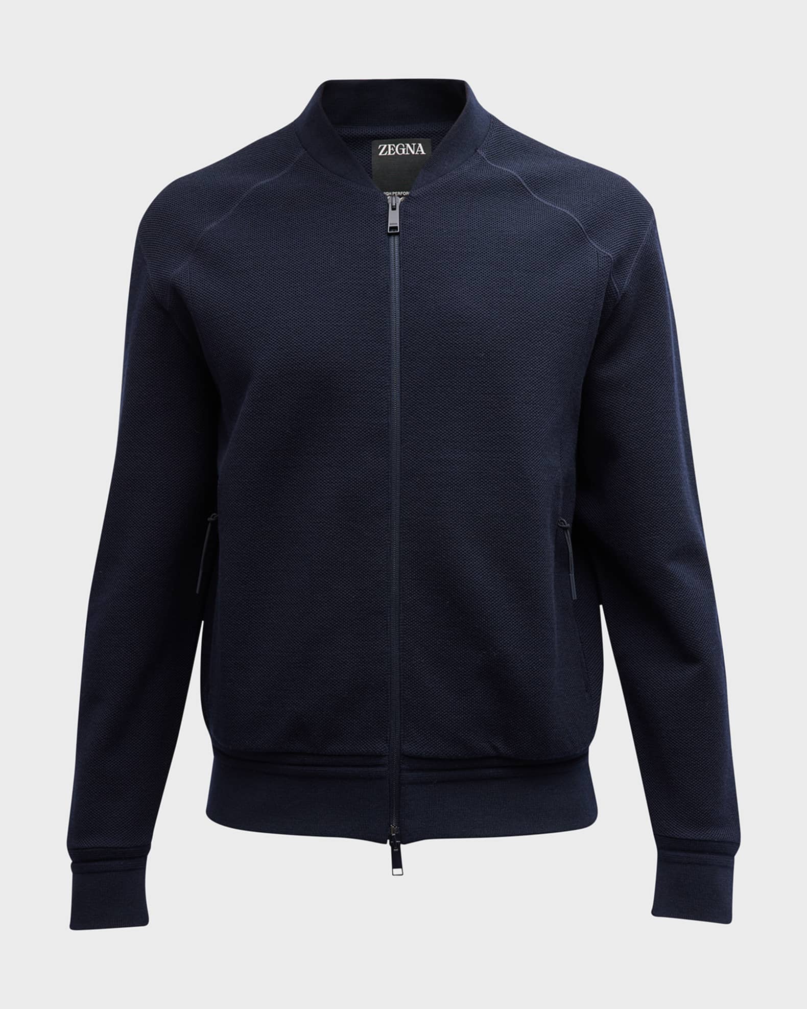 ZEGNA Men's Solid Honeycomb Track Jacket | Neiman Marcus