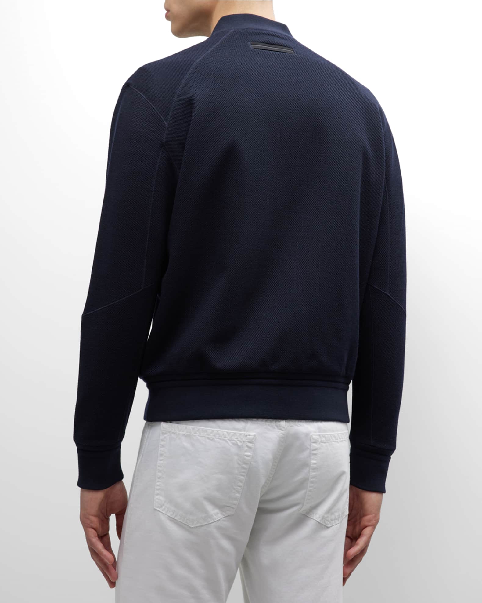 ZEGNA Men's Solid Honeycomb Track Jacket | Neiman Marcus