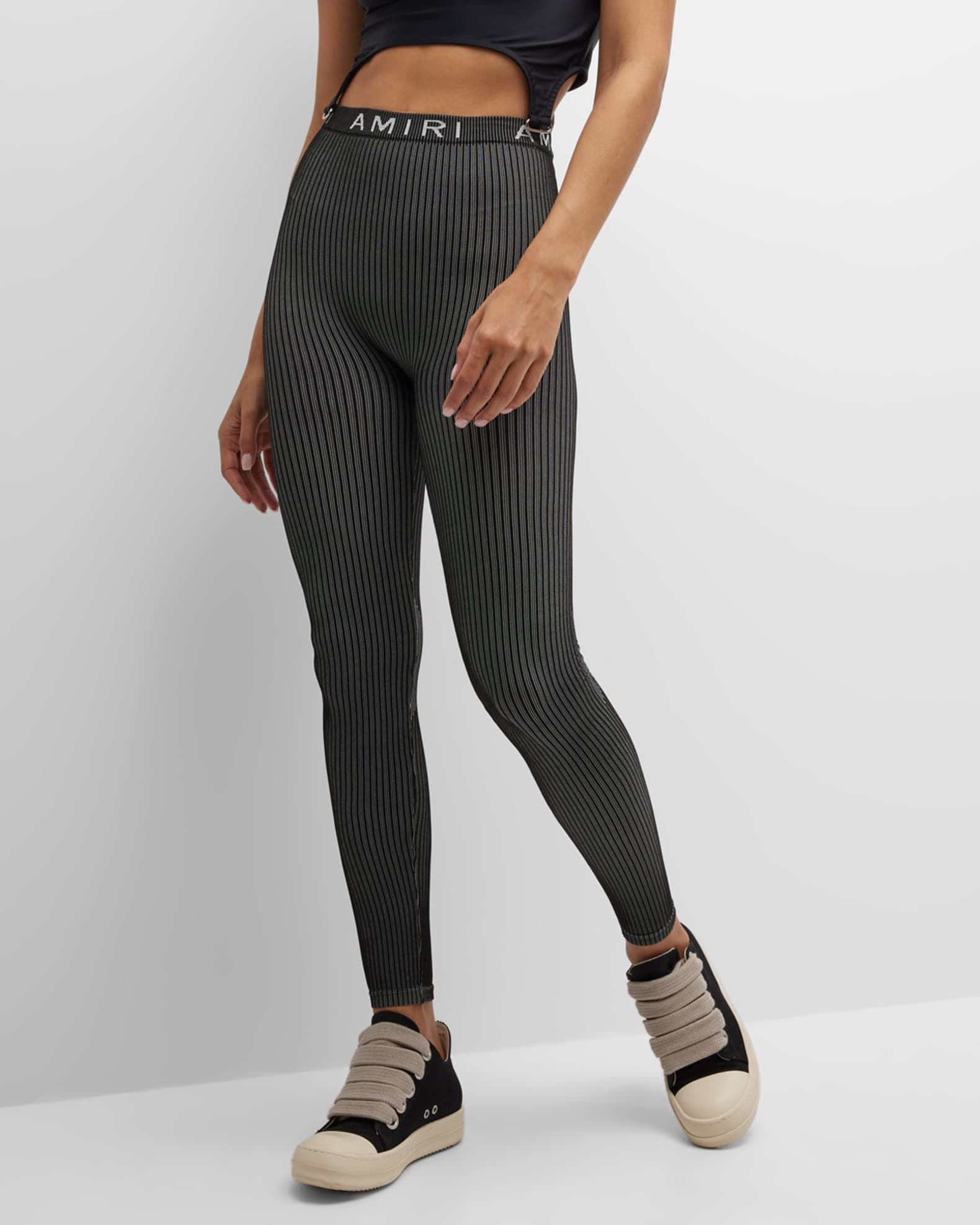 Amiri Logo Band Seamless Knit Pants | Neiman Marcus