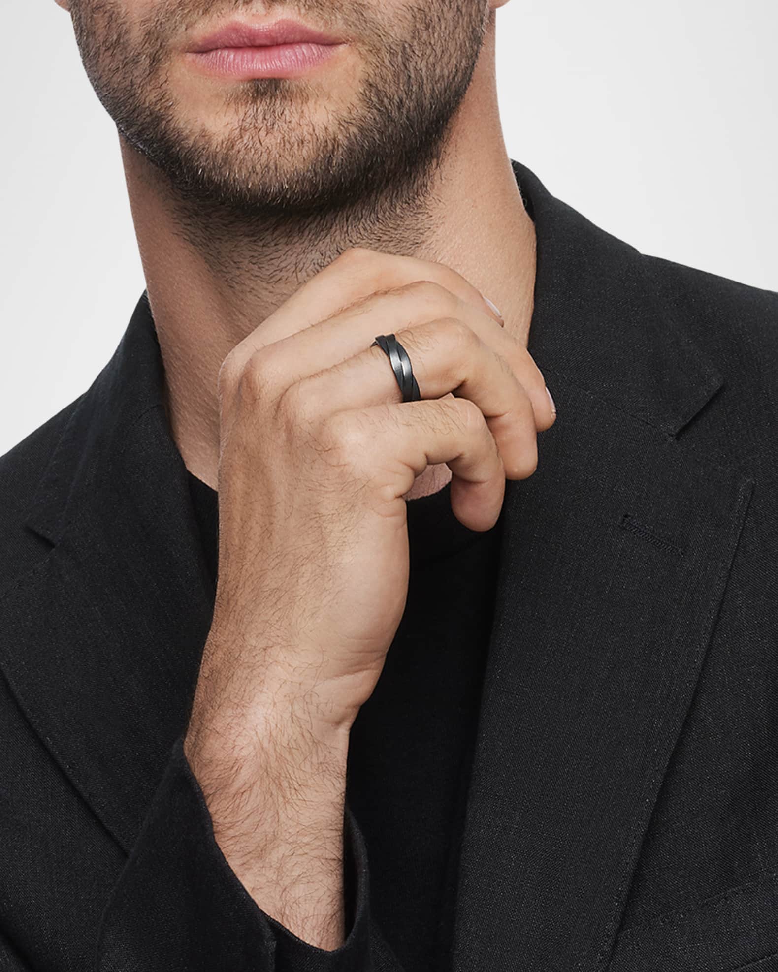 David Yurman Men's DY Helios Band Ring in Black Titanium, 6mm | Neiman ...