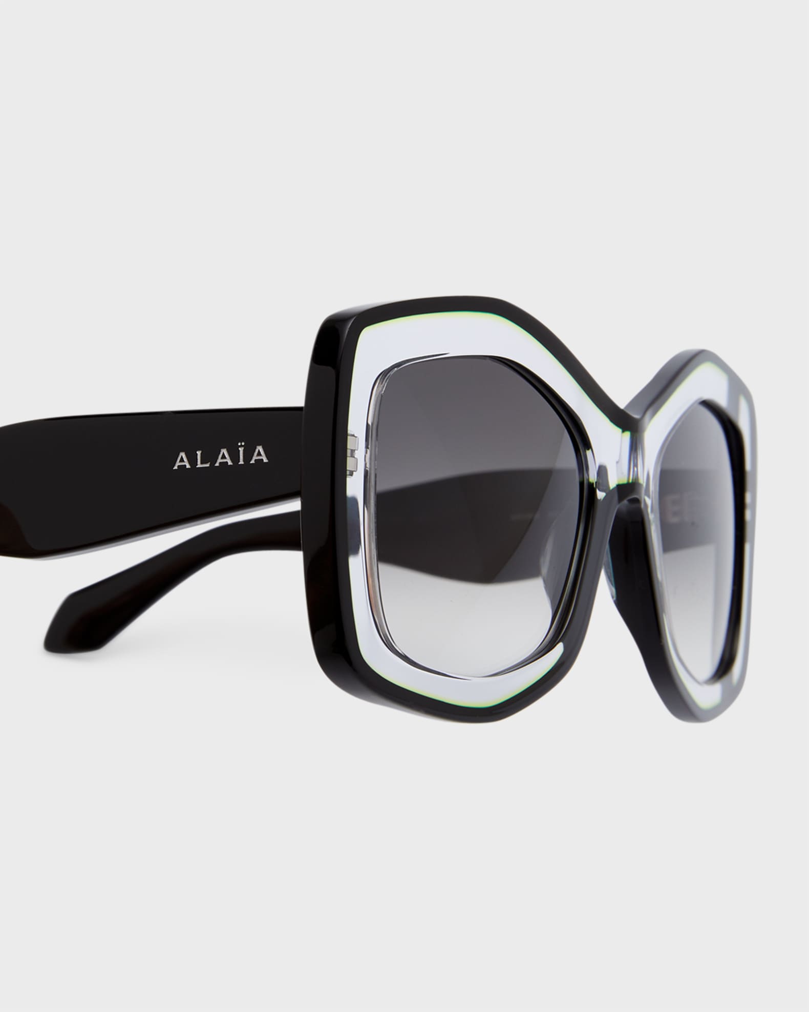 ALAIA Logo Square Acetate Sunglasses | Neiman Marcus