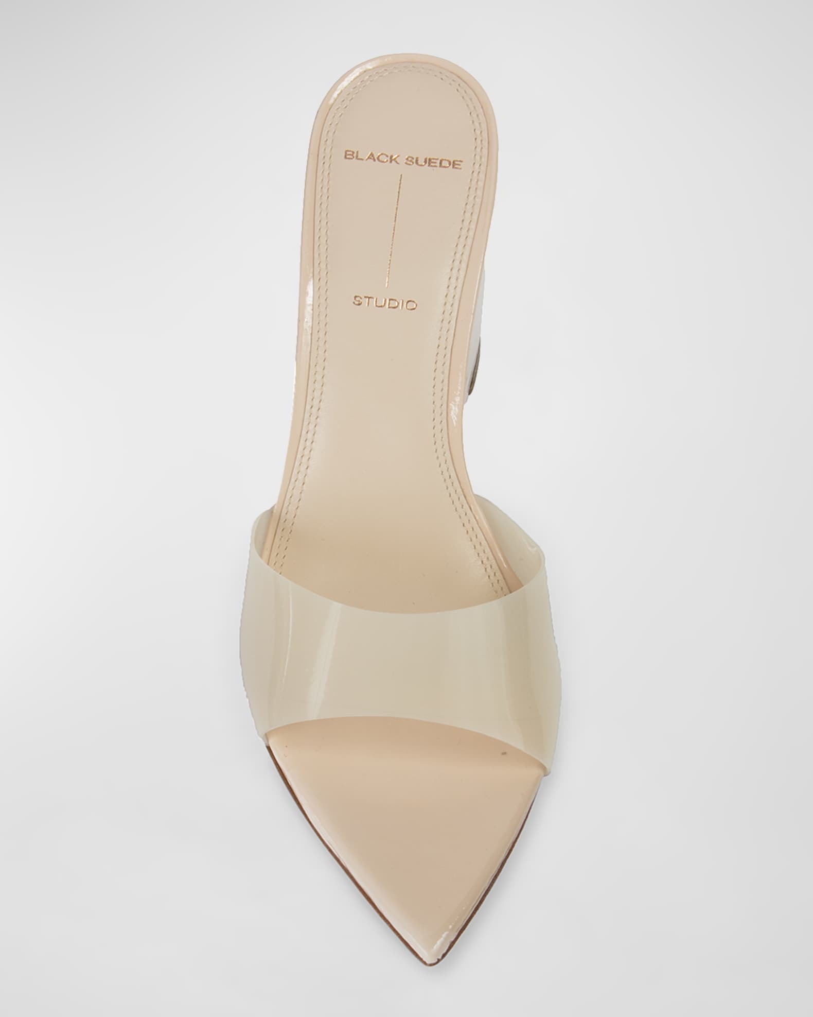 Black Suede Studio Octavia Transparent Wedge Sandals | Neiman Marcus