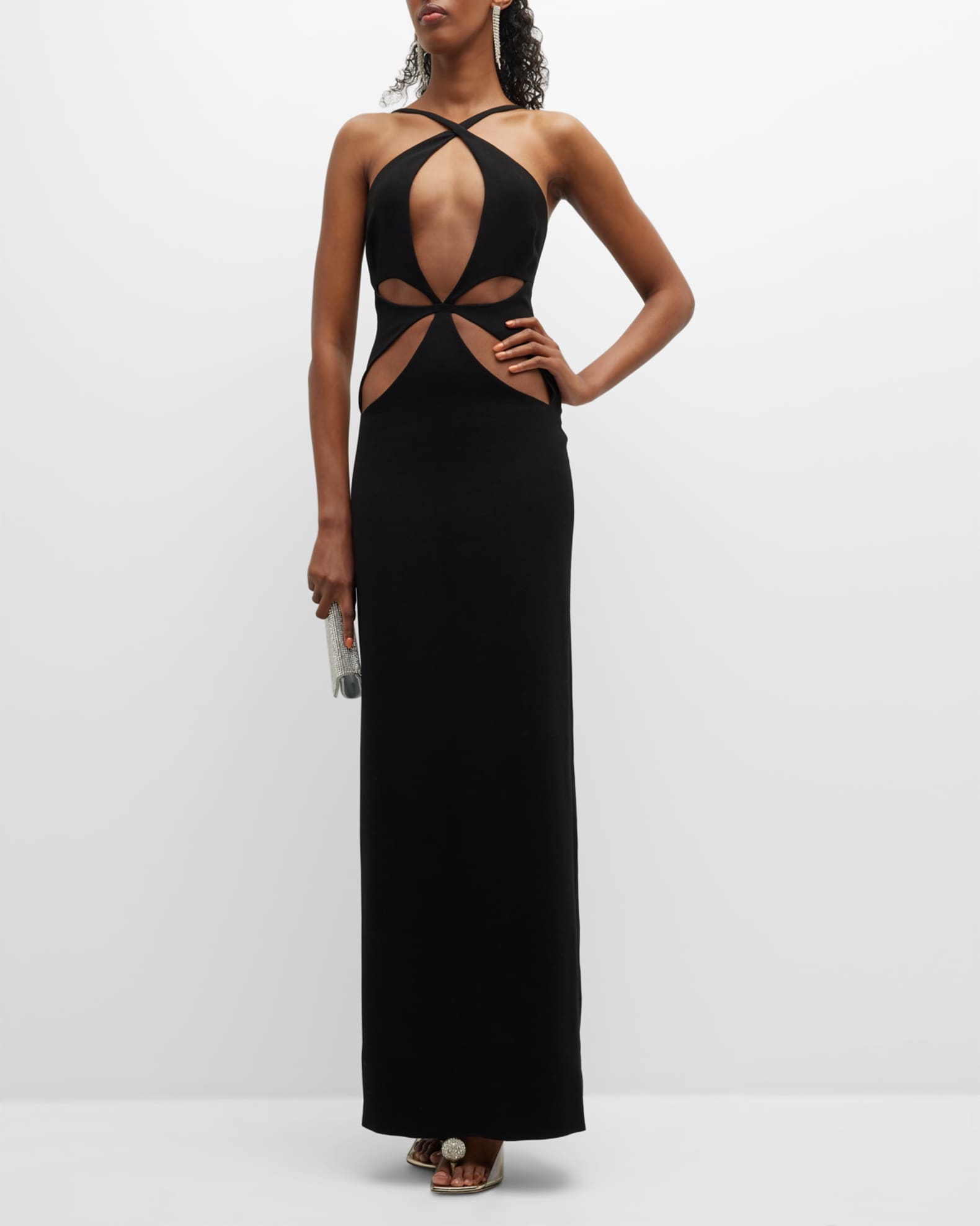 MONOT Halter Gown with Front Cutouts | Neiman Marcus