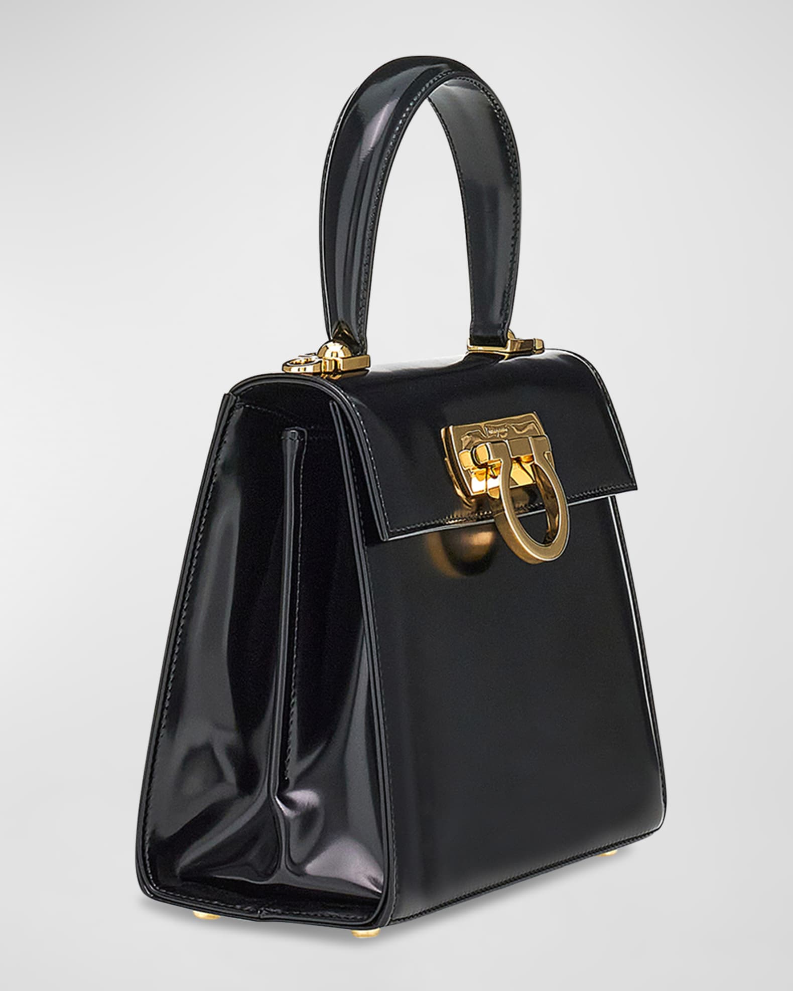 Ferragamo Iconic Gancini Top-Handle Bag | Neiman Marcus