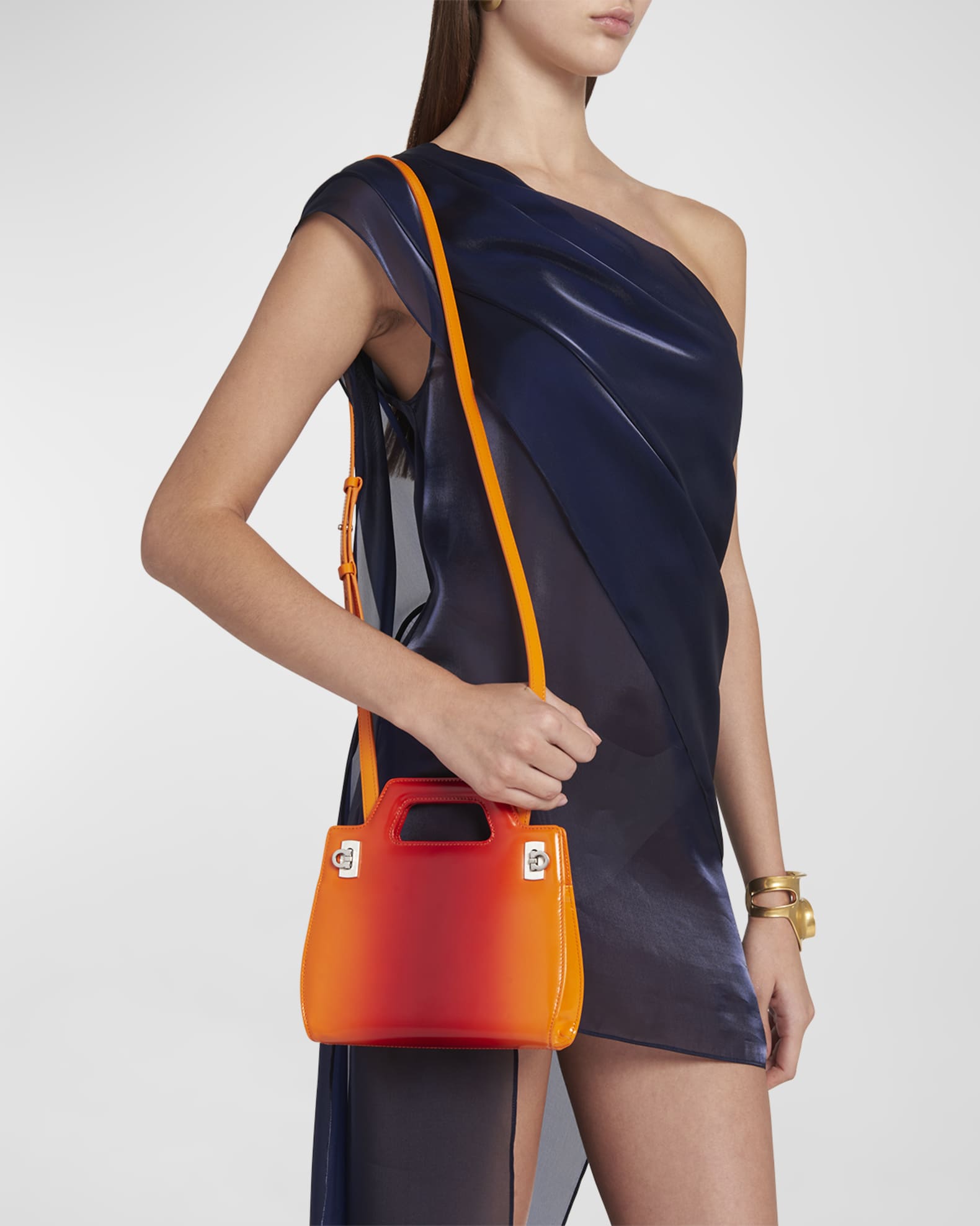 Ferragamo Wanda Sunset Gancio Top-Handle Bag | Neiman Marcus