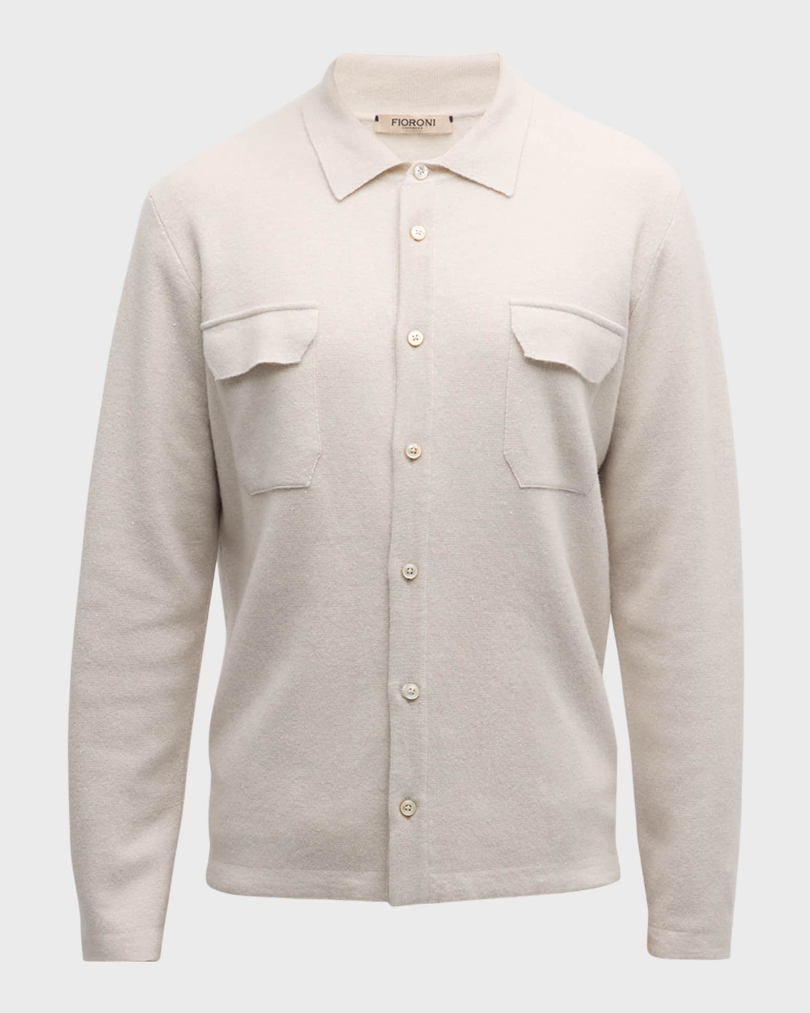 Fioroni Men's Cashmere-Linen Shirt Jacket | Neiman Marcus