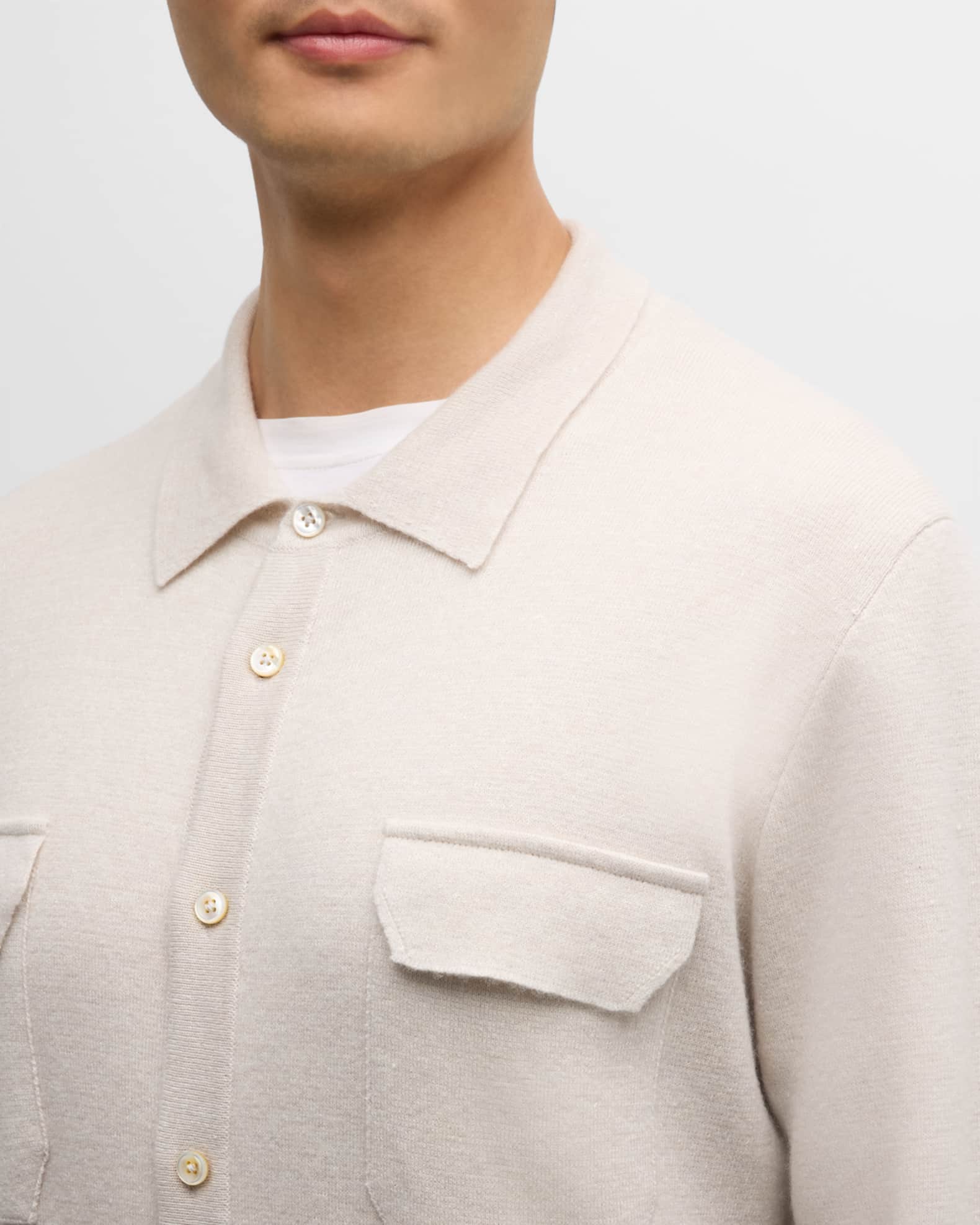 Fioroni Men's Cashmere-Linen Shirt Jacket | Neiman Marcus