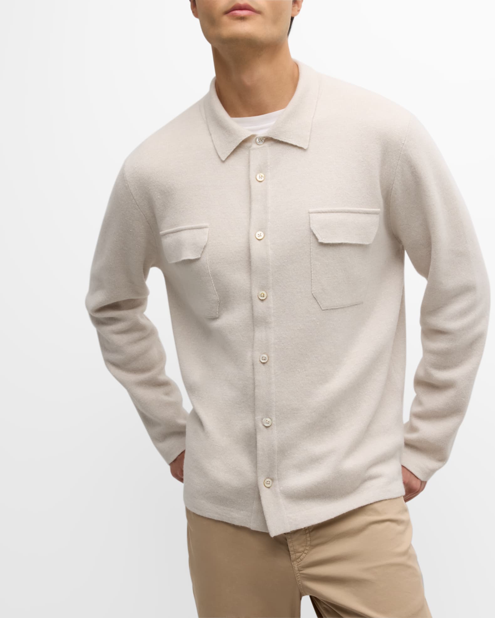 Fioroni Men's Cashmere-Linen Shirt Jacket | Neiman Marcus