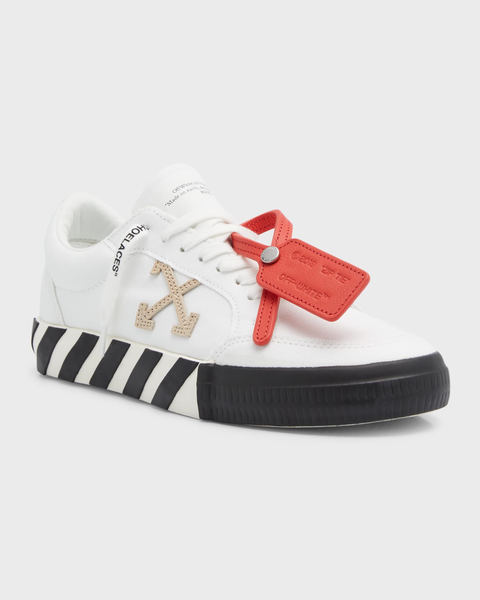 Off-White Men's Low Vulcanized Canvas Low-Top Sneakers | Neiman Marcus