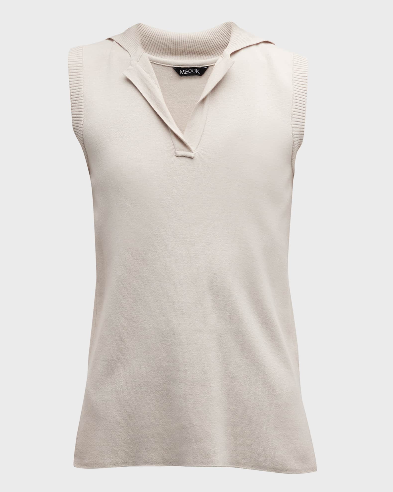 Misook Recycled Side-Slit Sailor-Collar Tank | Neiman Marcus
