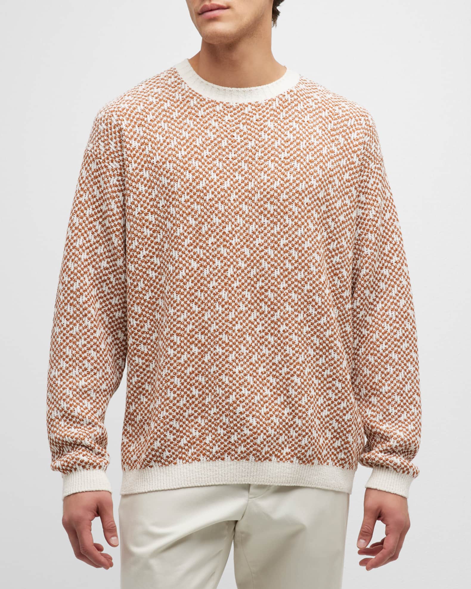 Loro Piana Men's Boucle Crewneck Sweater | Neiman Marcus