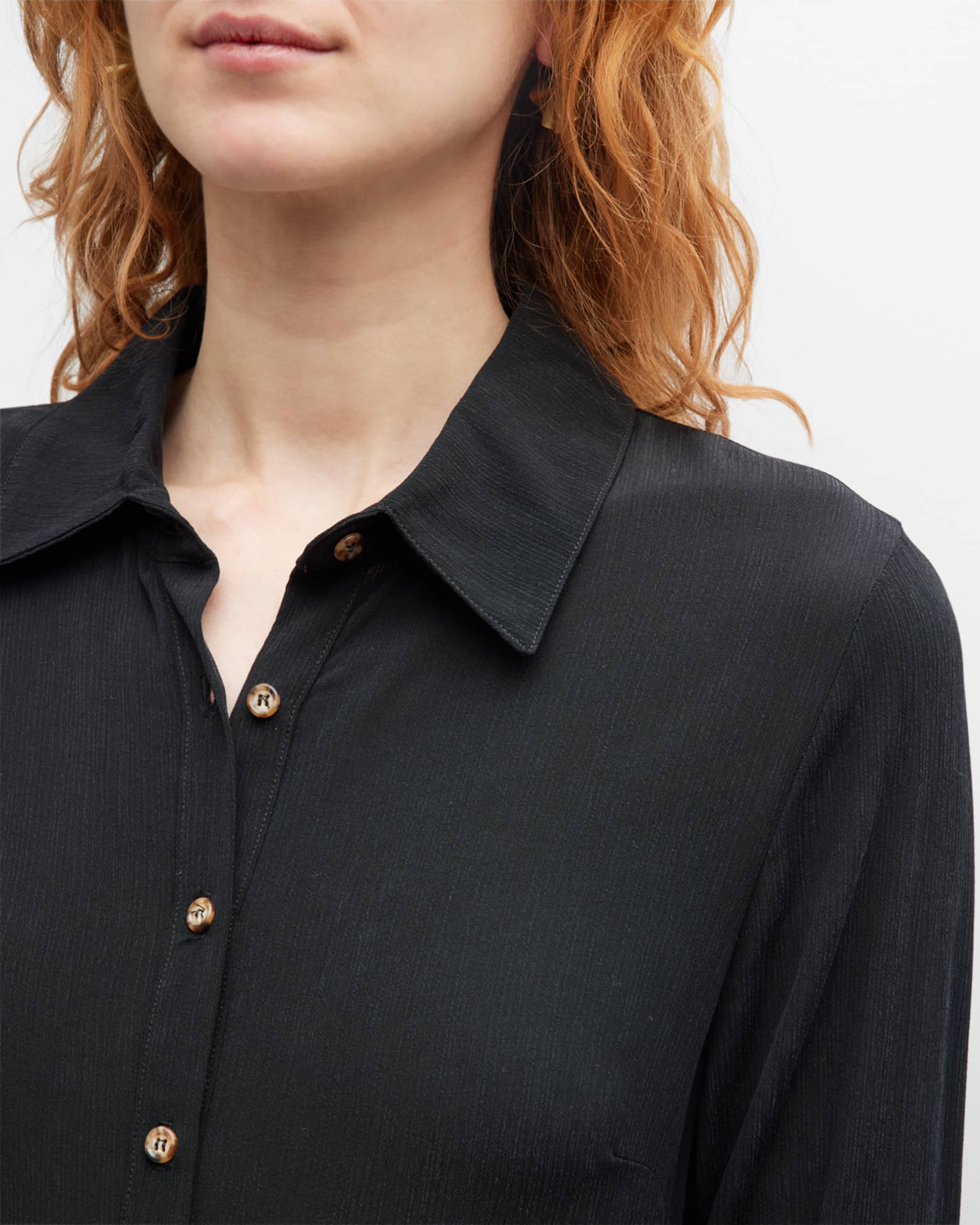 ANEMOS Collared Button-Front Maxi Shirtdress | Neiman Marcus