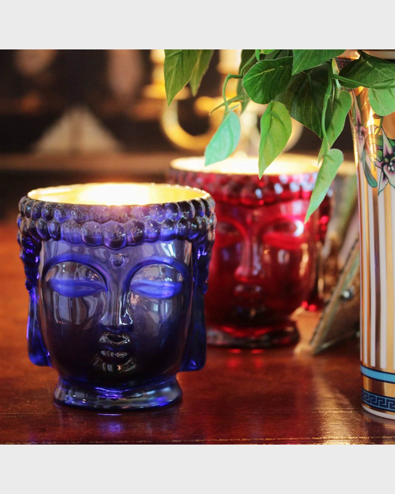 Thompson Ferrier 40 oz Caesonia Sapphire Blue Buddha Candle | Neiman Marcus
