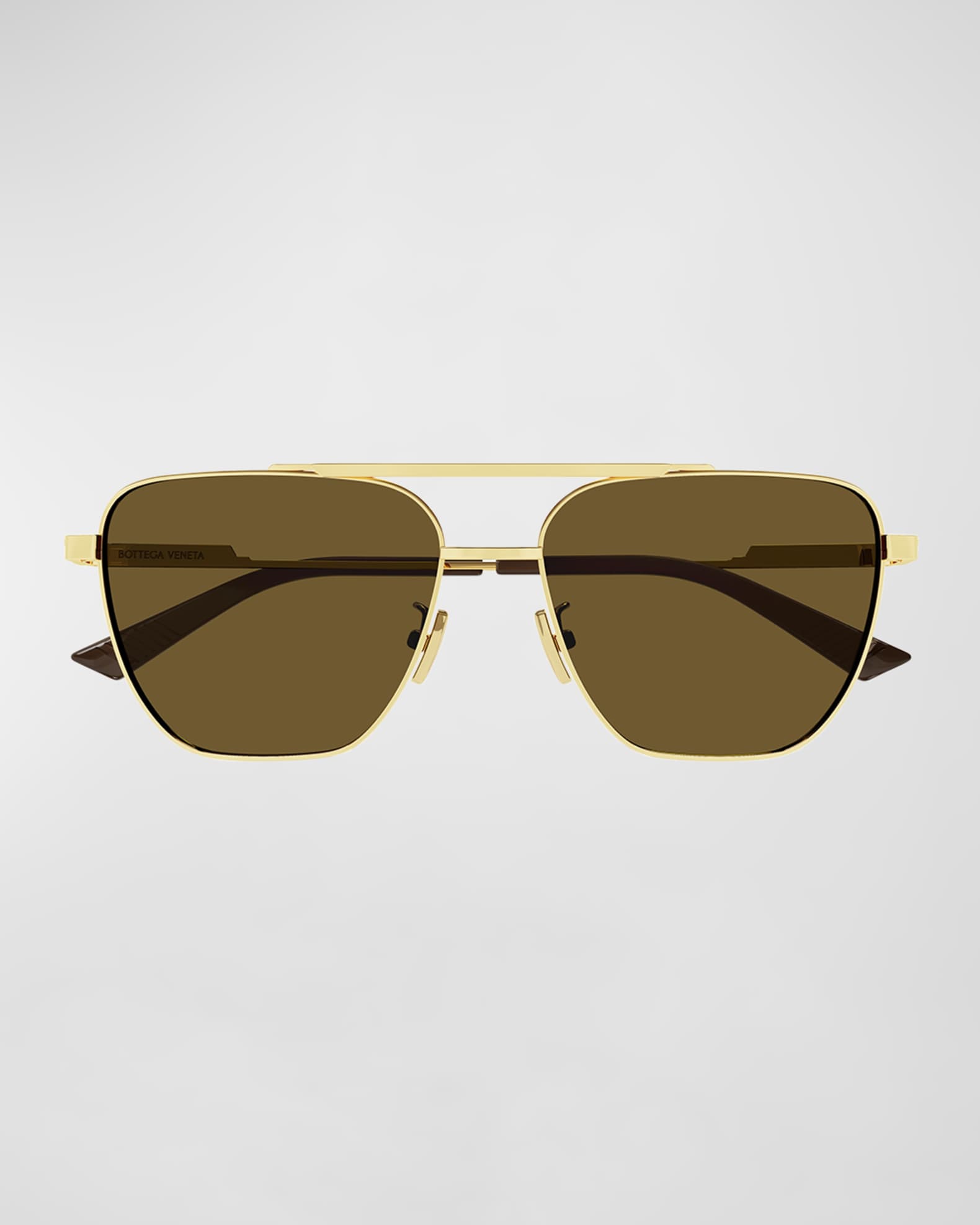 Bottega Veneta Men's Double-Bridge Metal Aviator Sunglasses | Neiman Marcus