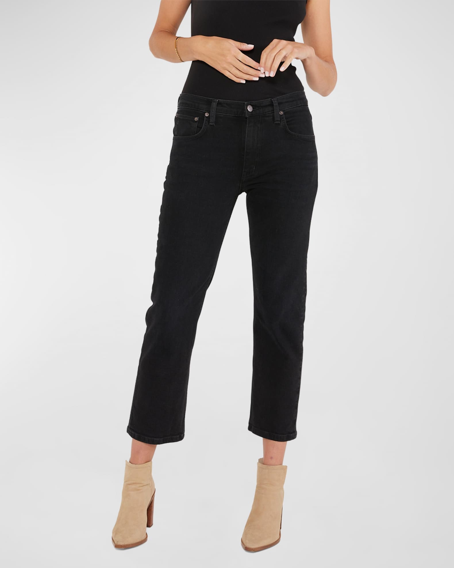 ETICA Rae Mid-Rise Straight Ankle Jeans | Neiman Marcus