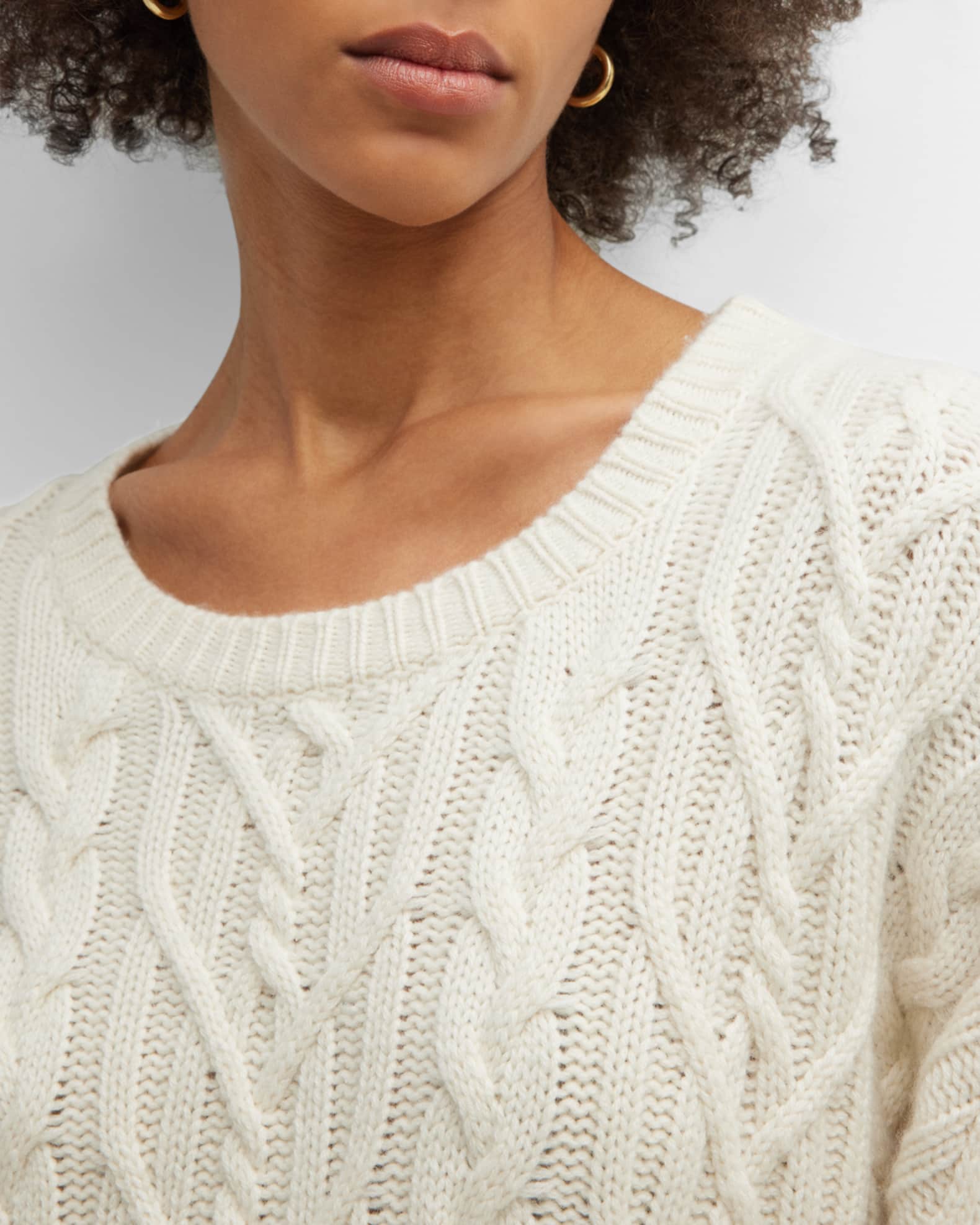 Nili Lotan Giton Cable-Knit Cashmere Sweater | Neiman Marcus