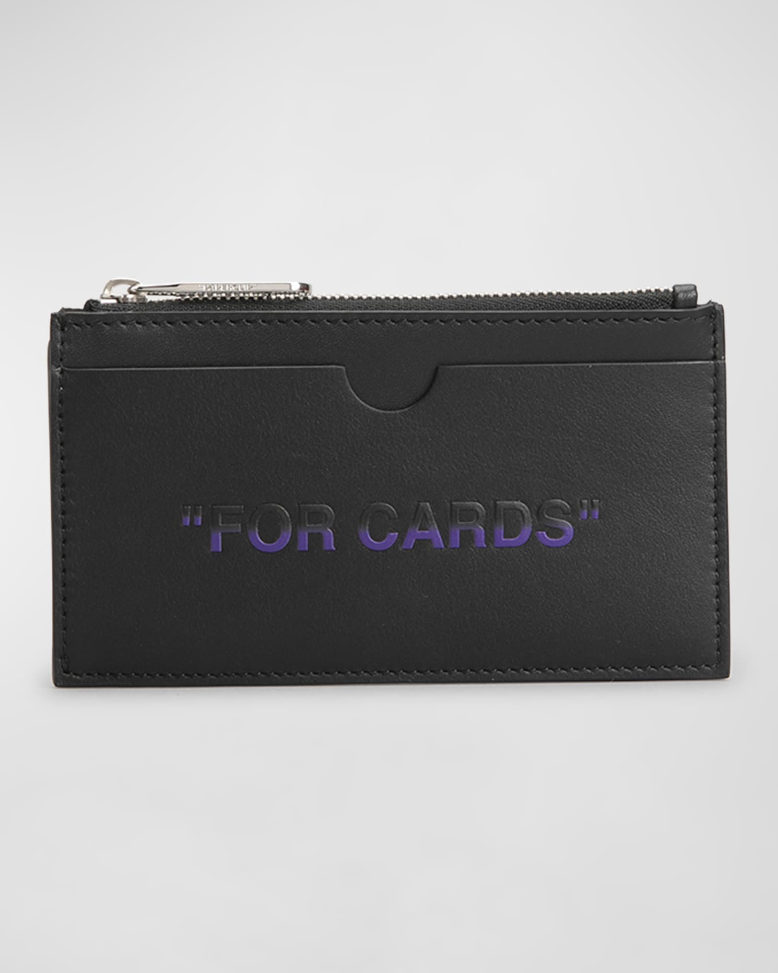 Off-White Men's Quote Zip Card Case | Neiman Marcus