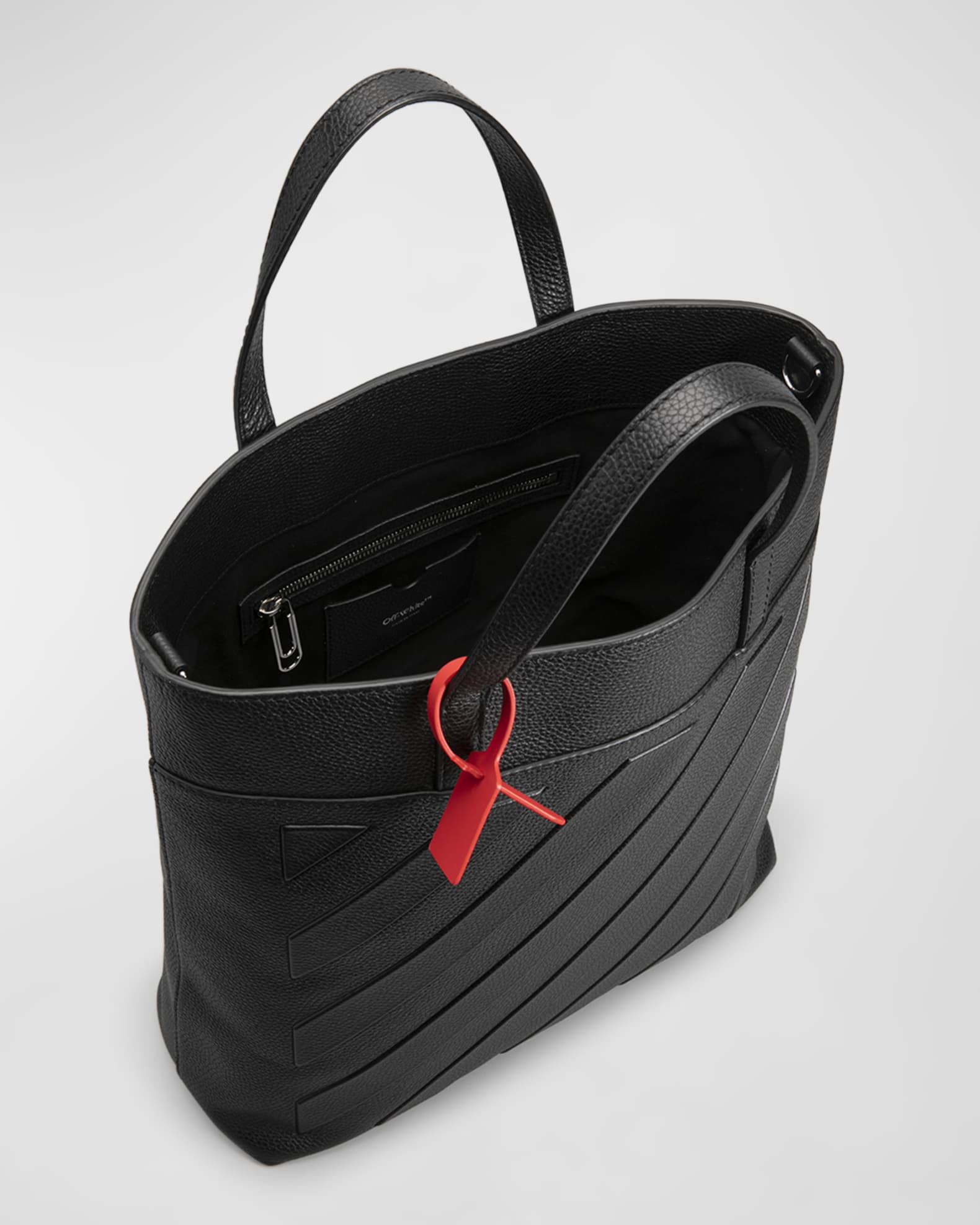 Off-White Men's Binder Leather Tote Bag | Neiman Marcus