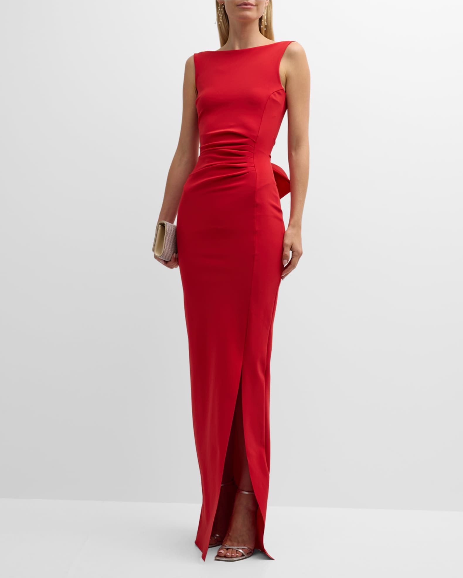 Chiara Boni La Petite Robe Brestina Sleeveless Bow-Back Column Gown ...