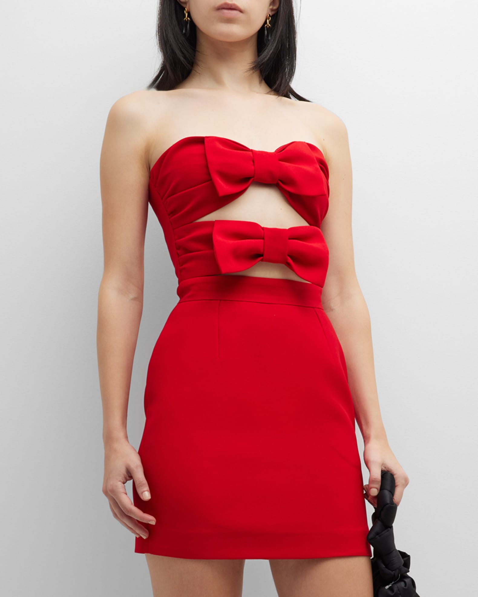 The New Arrivals by Ilkyaz Ozel Kika Strapless Cutout Bow-Front Mini ...