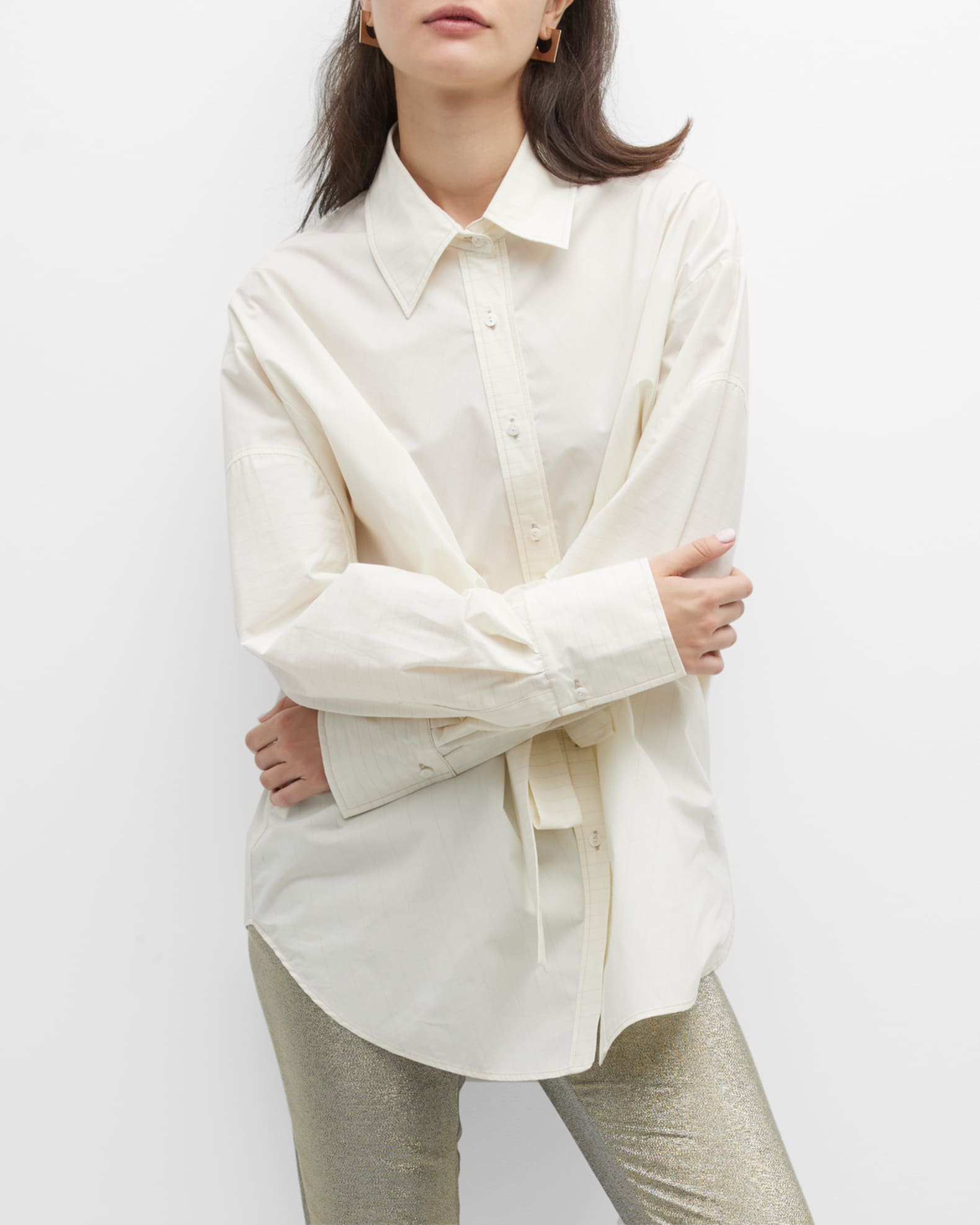 Mes Demoiselles Tie-Front Button-Down Shirt | Neiman Marcus