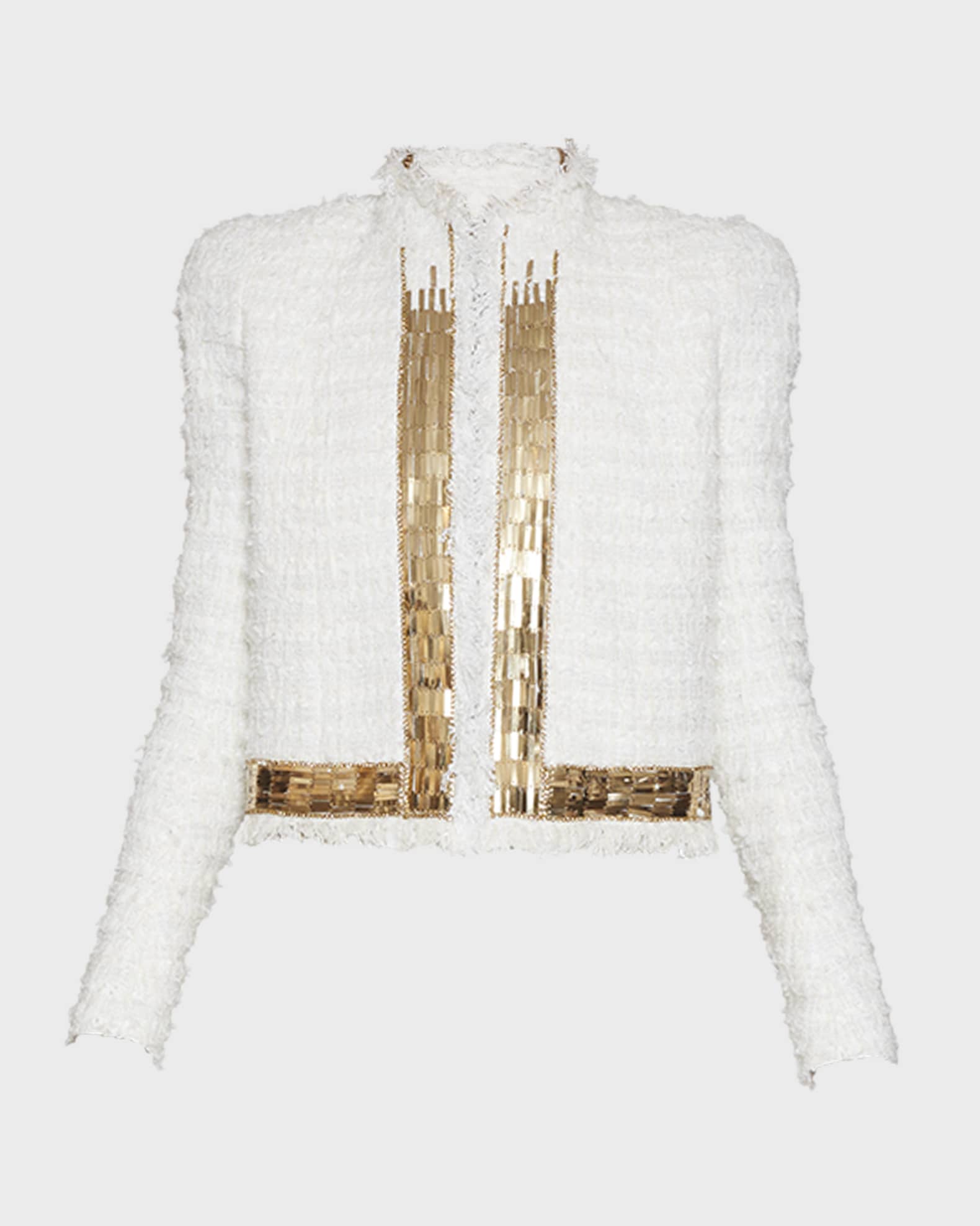 Balmain Sequin Embroidered Eyelash Tweed Jacket | Neiman Marcus
