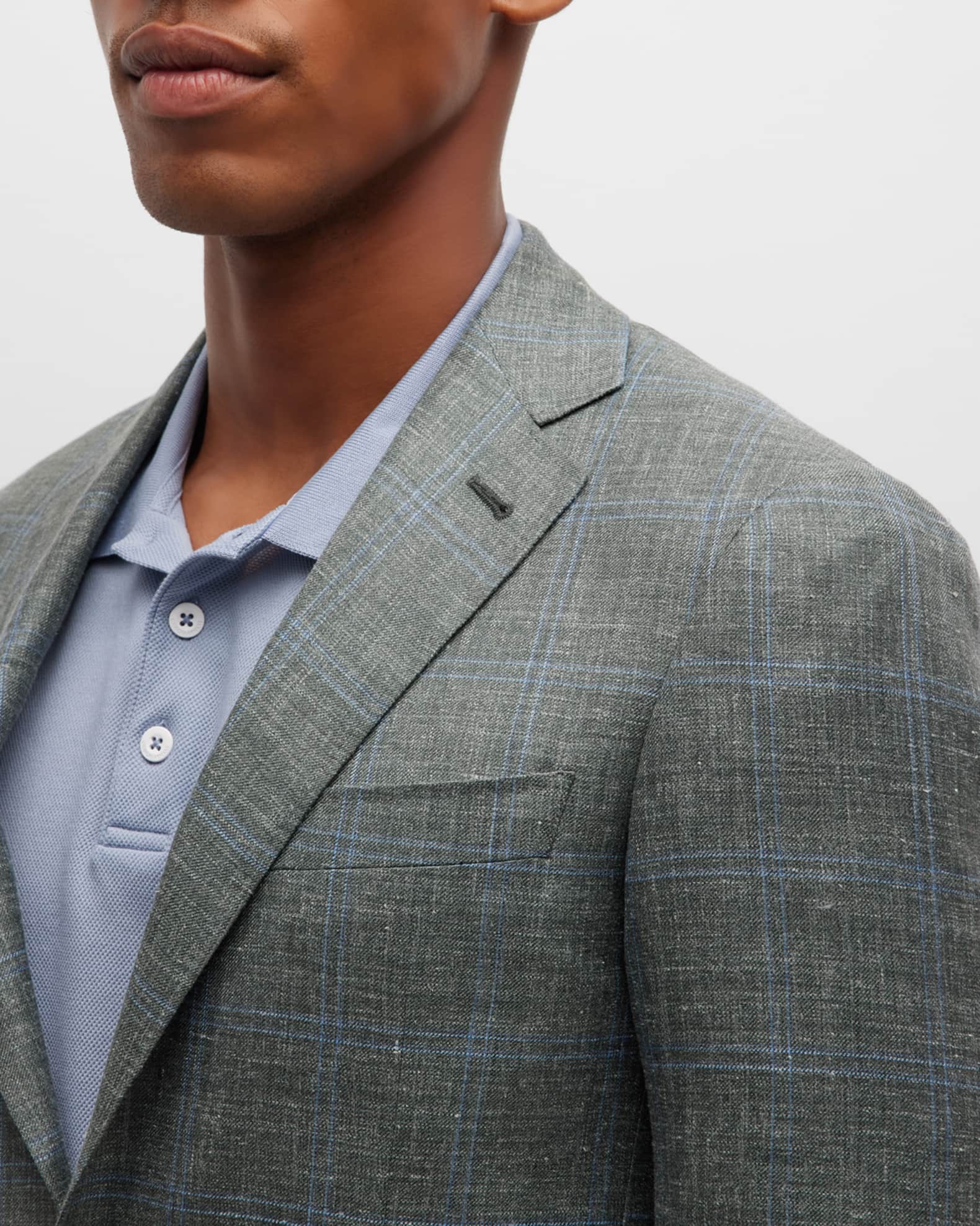 Canali Men's Windowpane Sport Coat | Neiman Marcus